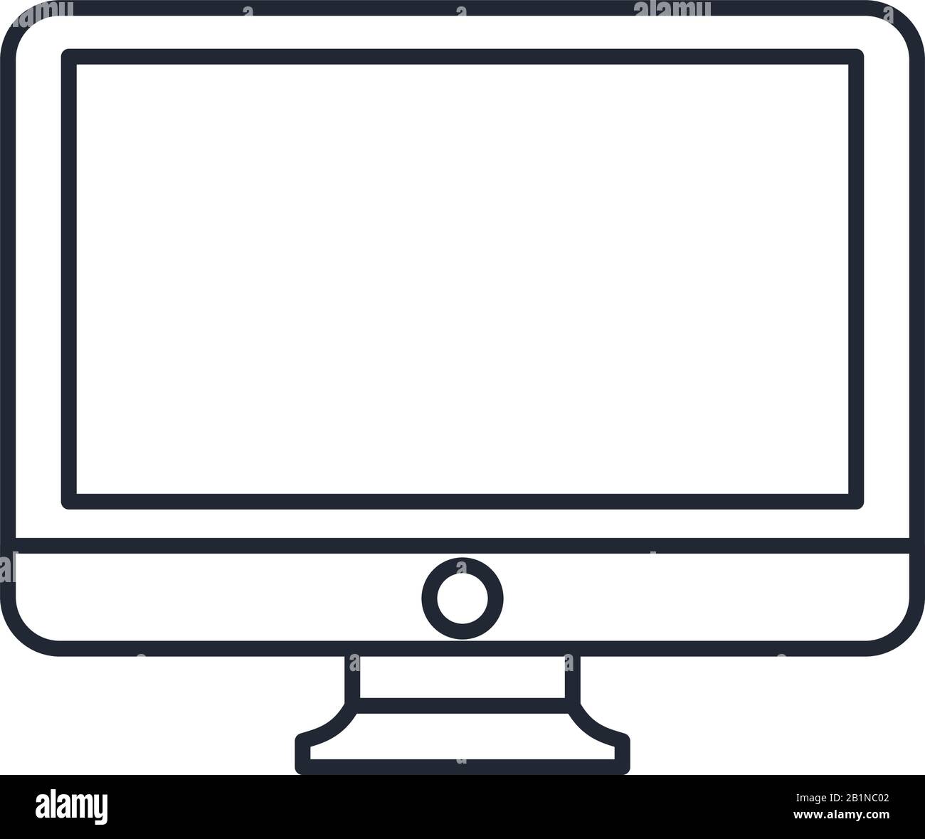 computer screen icon over white background, vector illustration Stock ...