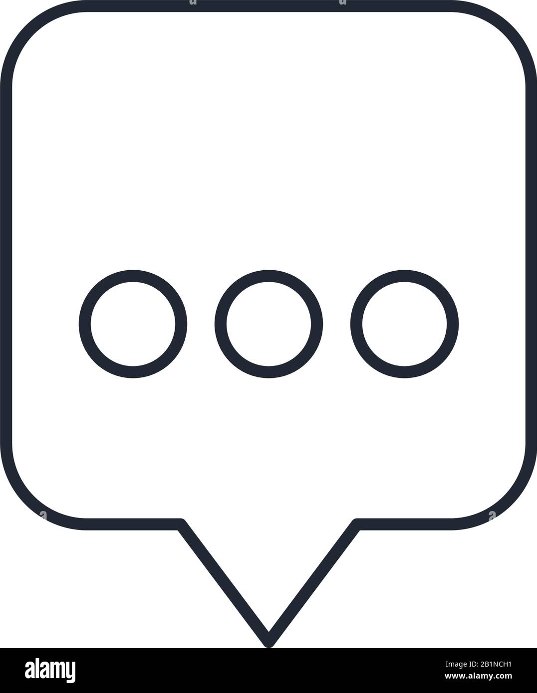 speech bubble with three dots icon over white background, vector ...