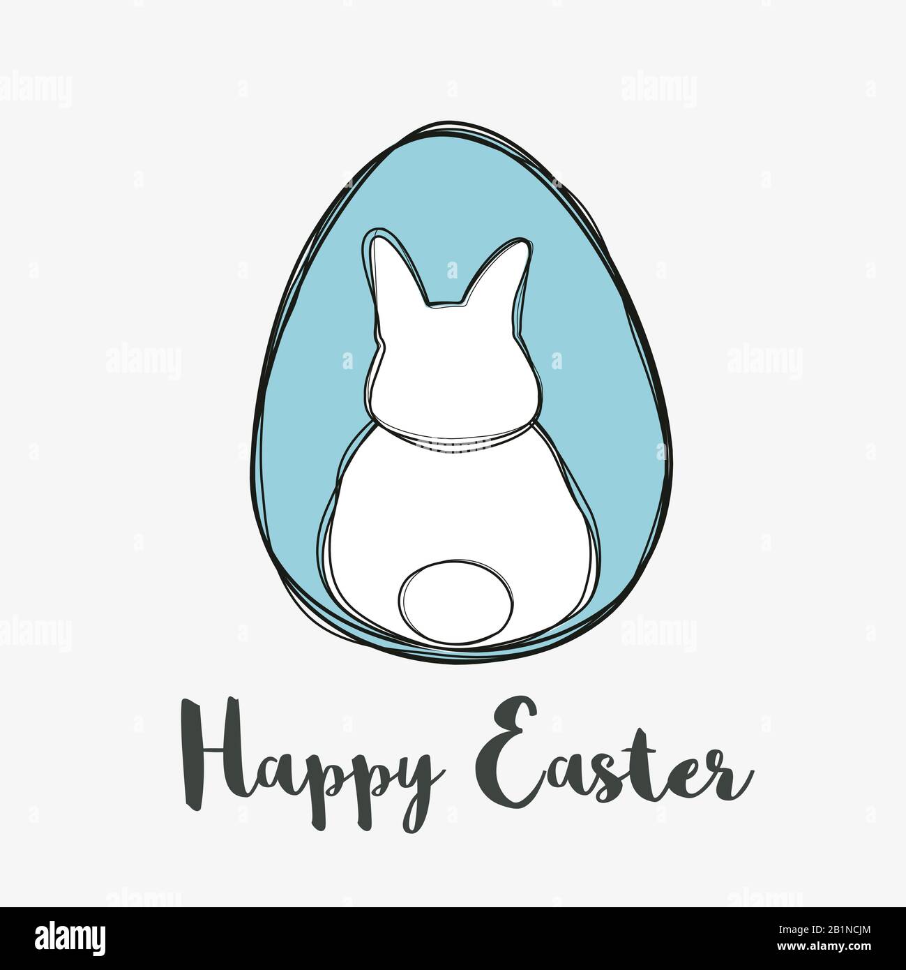 Easter Bunny Silhouette Back