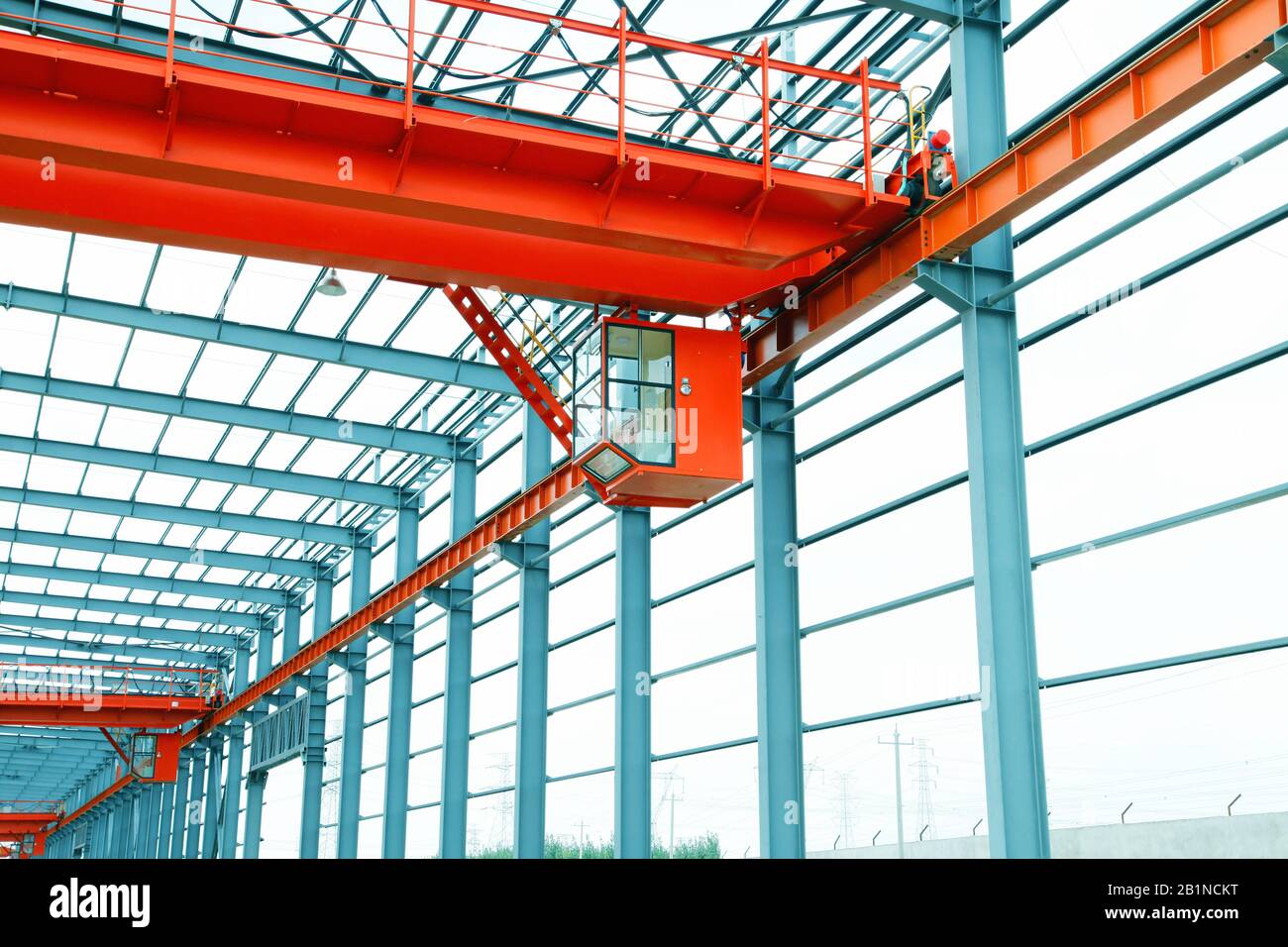 In the construction site, steel structure is under construction Stock ...