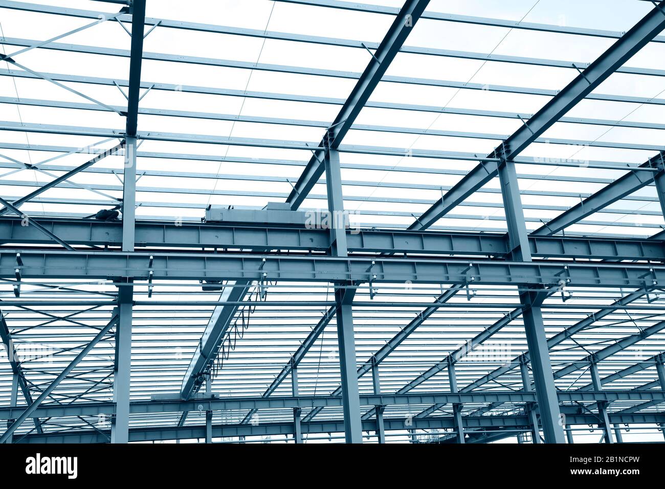 In the construction site, steel structure is under construction Stock ...