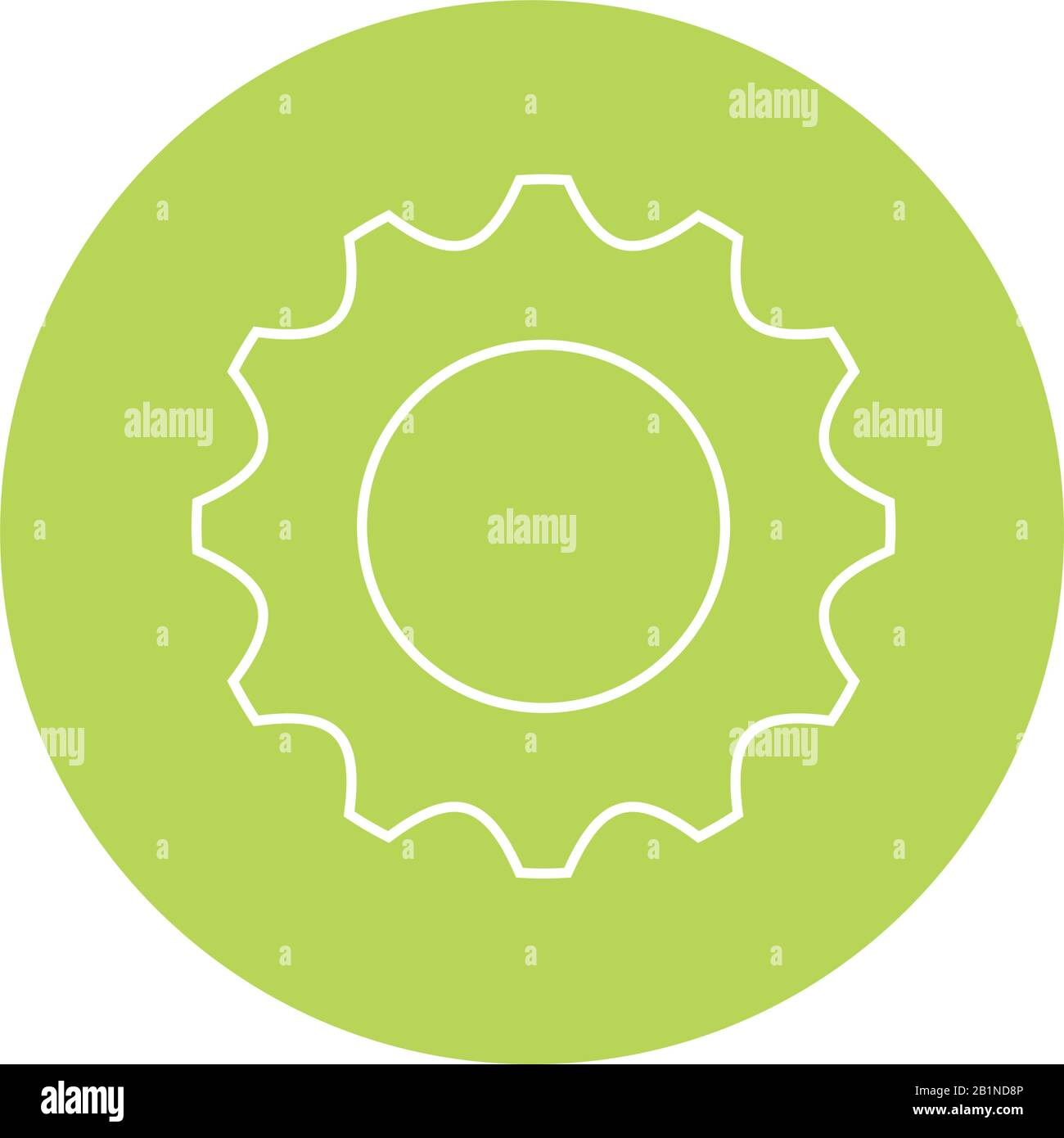gear wheel icon over green circle and white background, vector ...