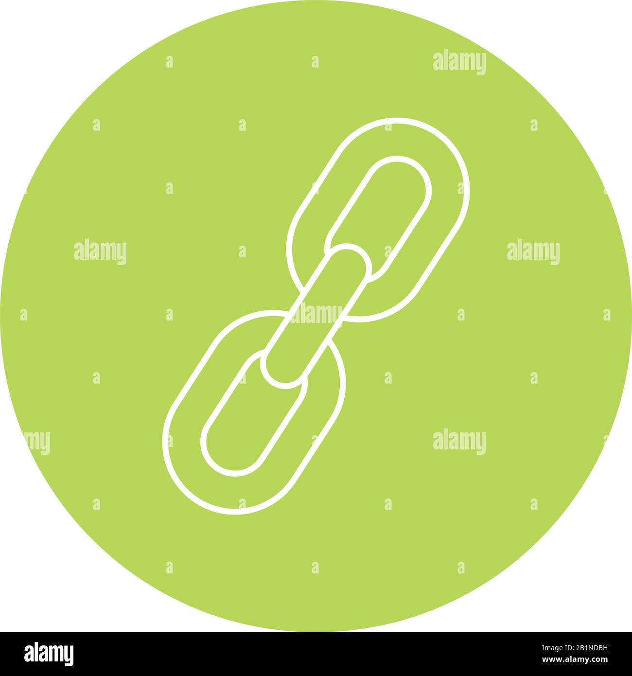 chain icon over green circle and white background, vector illustration ...