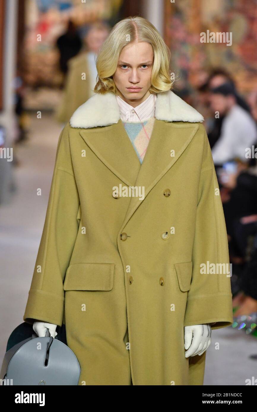Paris, France. 26th Feb, 2020. Model walks on the runway at the Lanvin ...