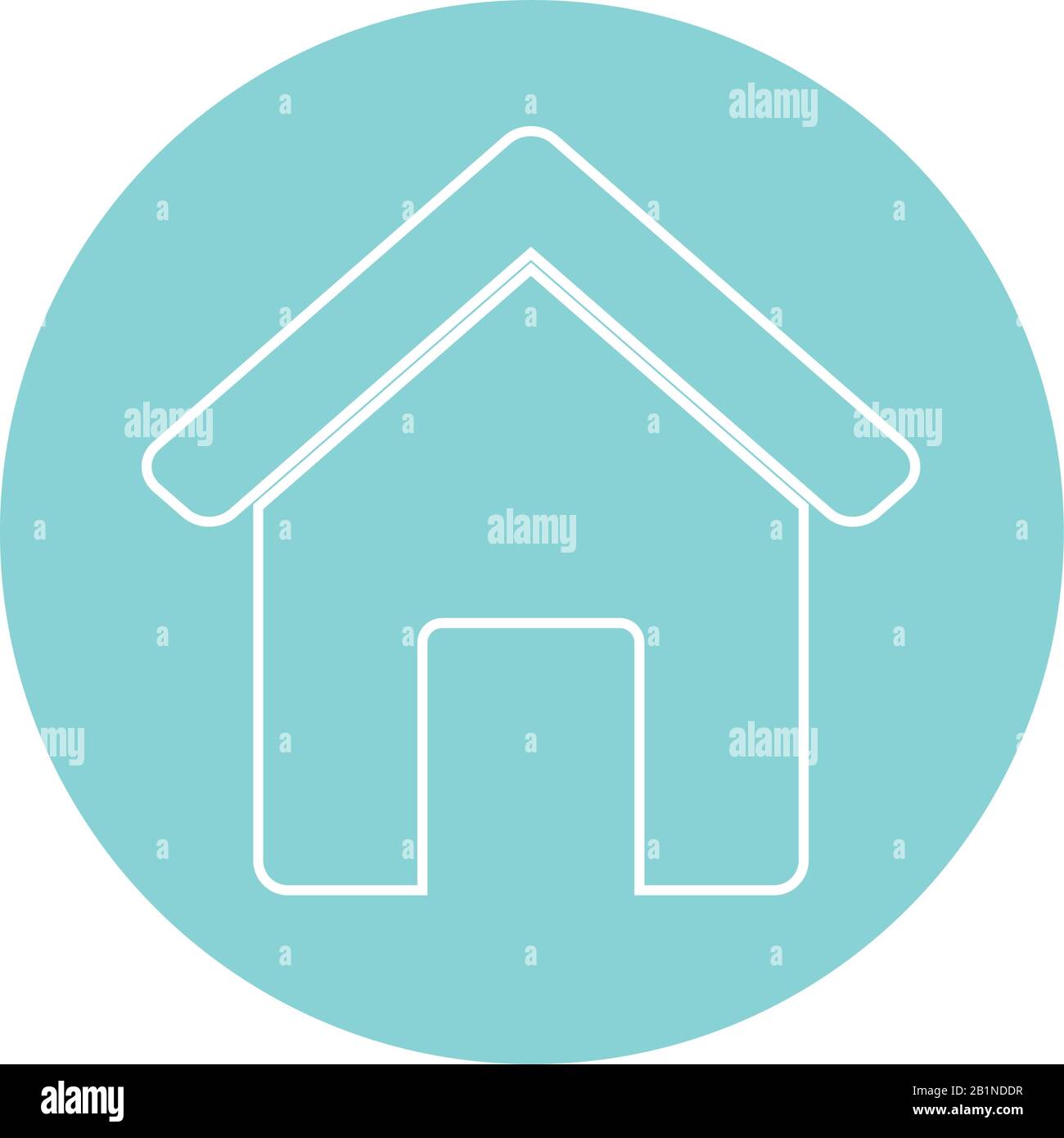 house icon over blue circle and white background, vector illustration ...