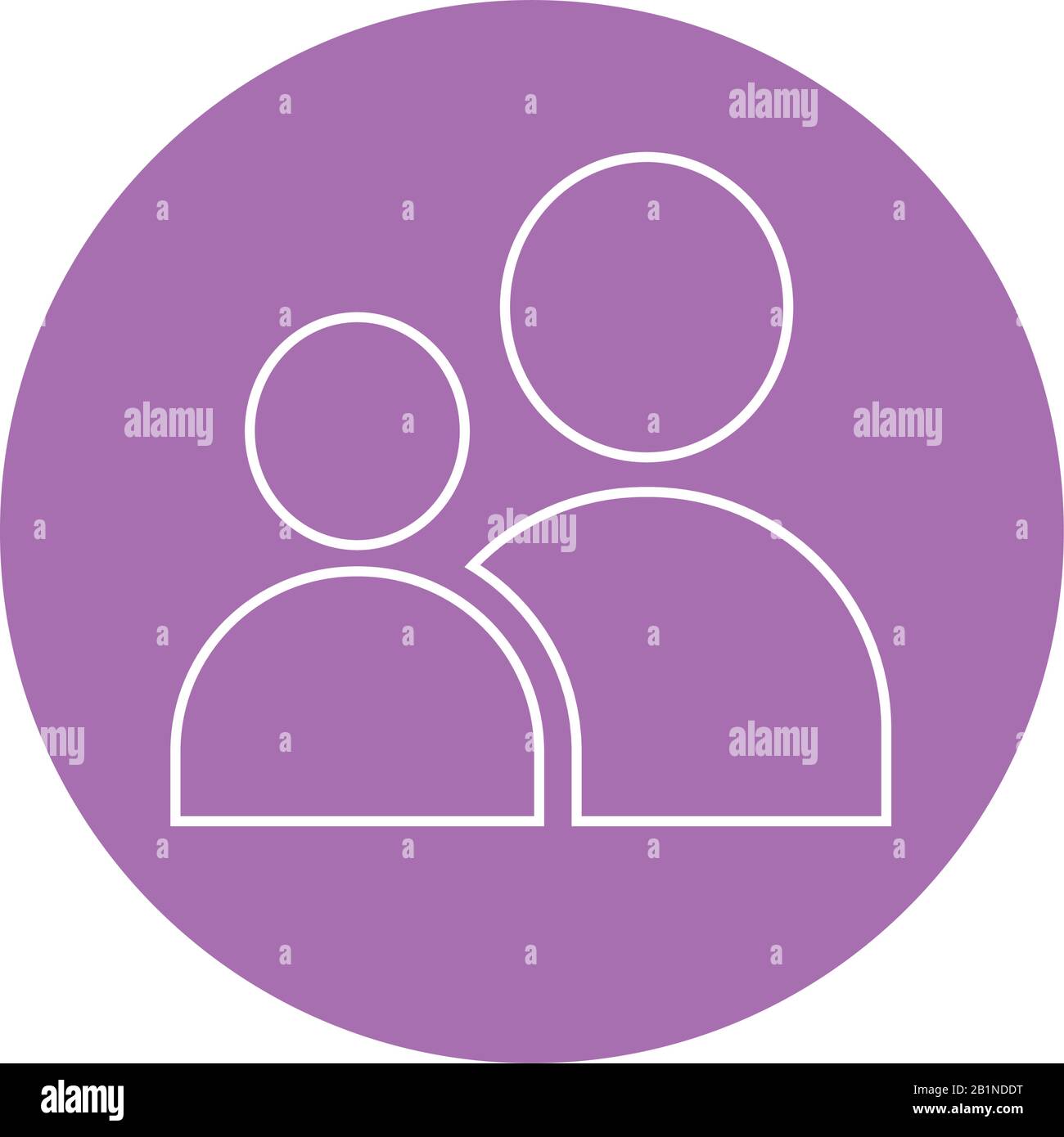 default people icon over purple circle and white background, vector ...