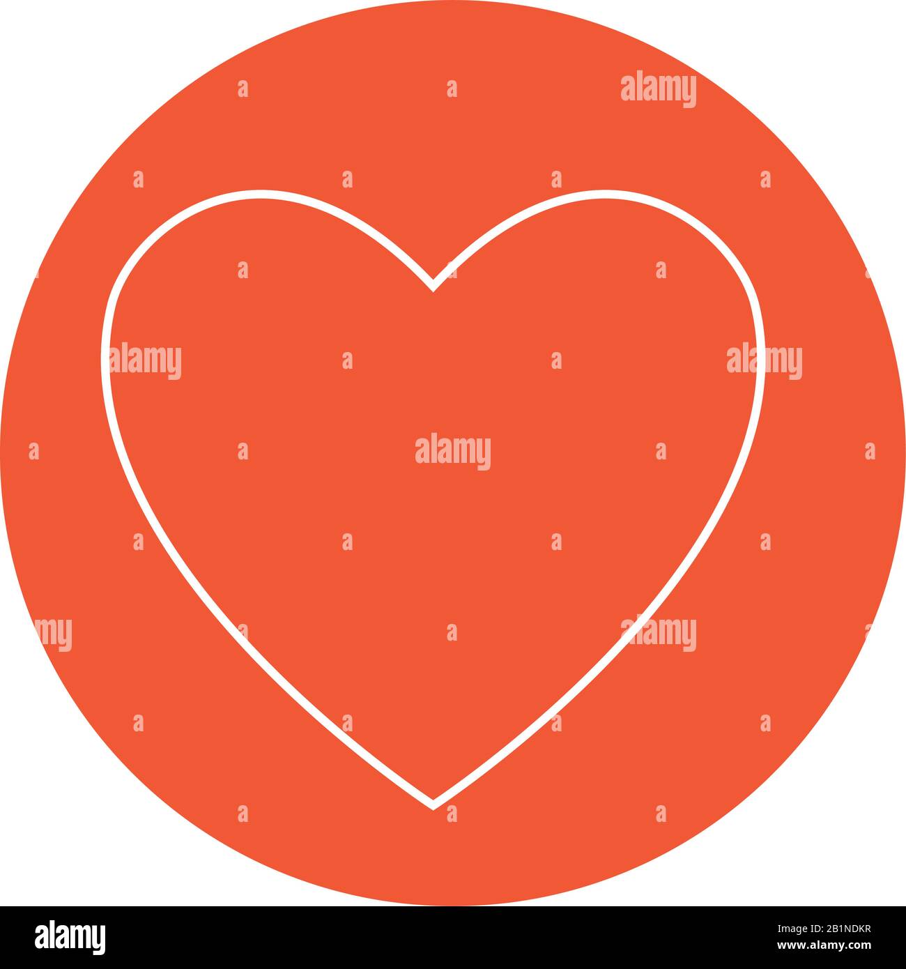 heart icon over red circle and white background, vector illustration ...