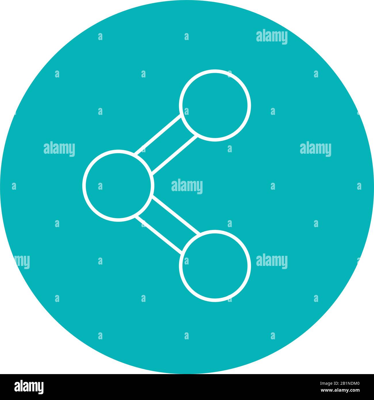 share symbol icon over blue circle and white background, vector ...