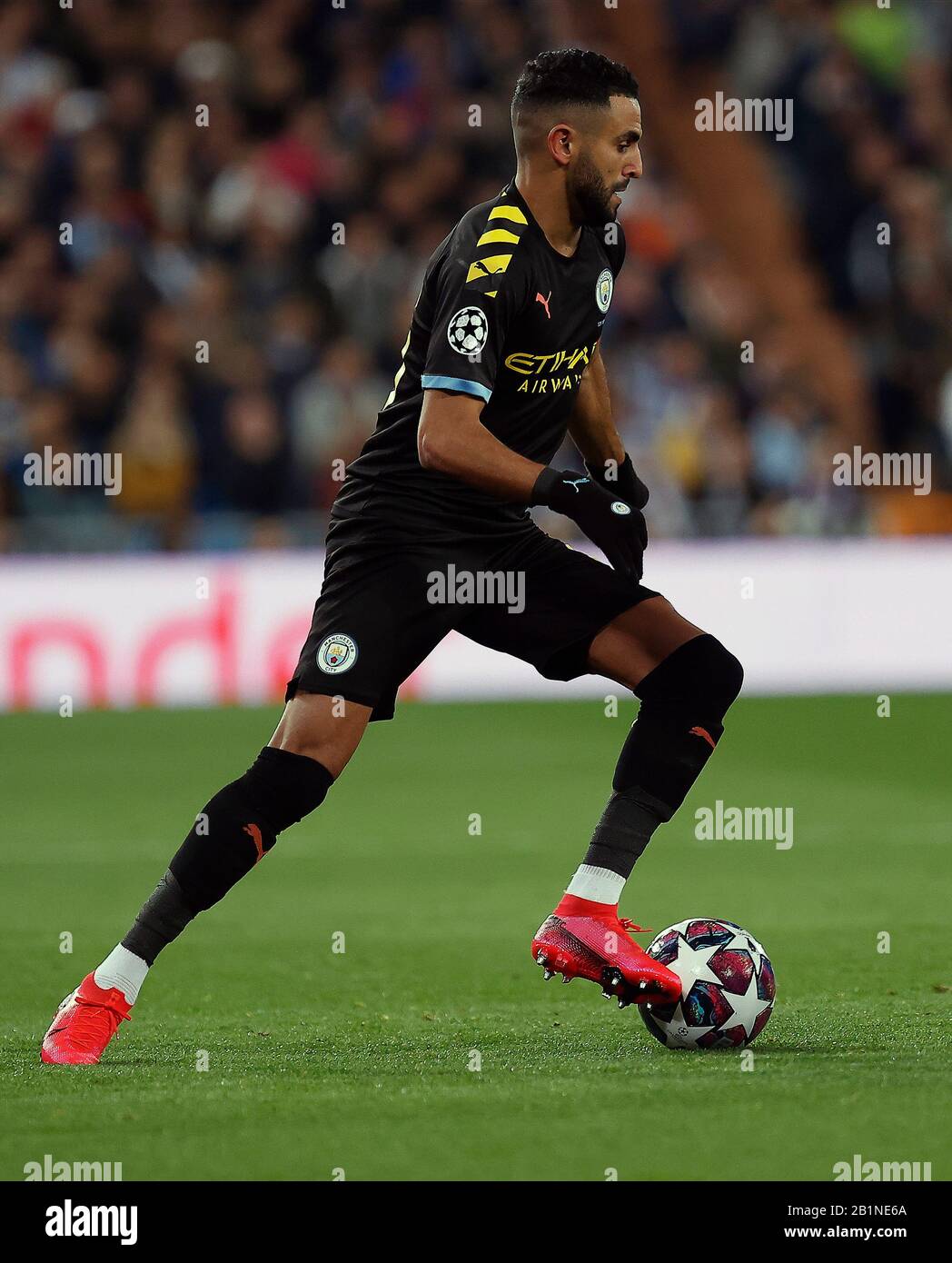 Riyad Mahrez of Manchester City seen in action during the UEFA ...