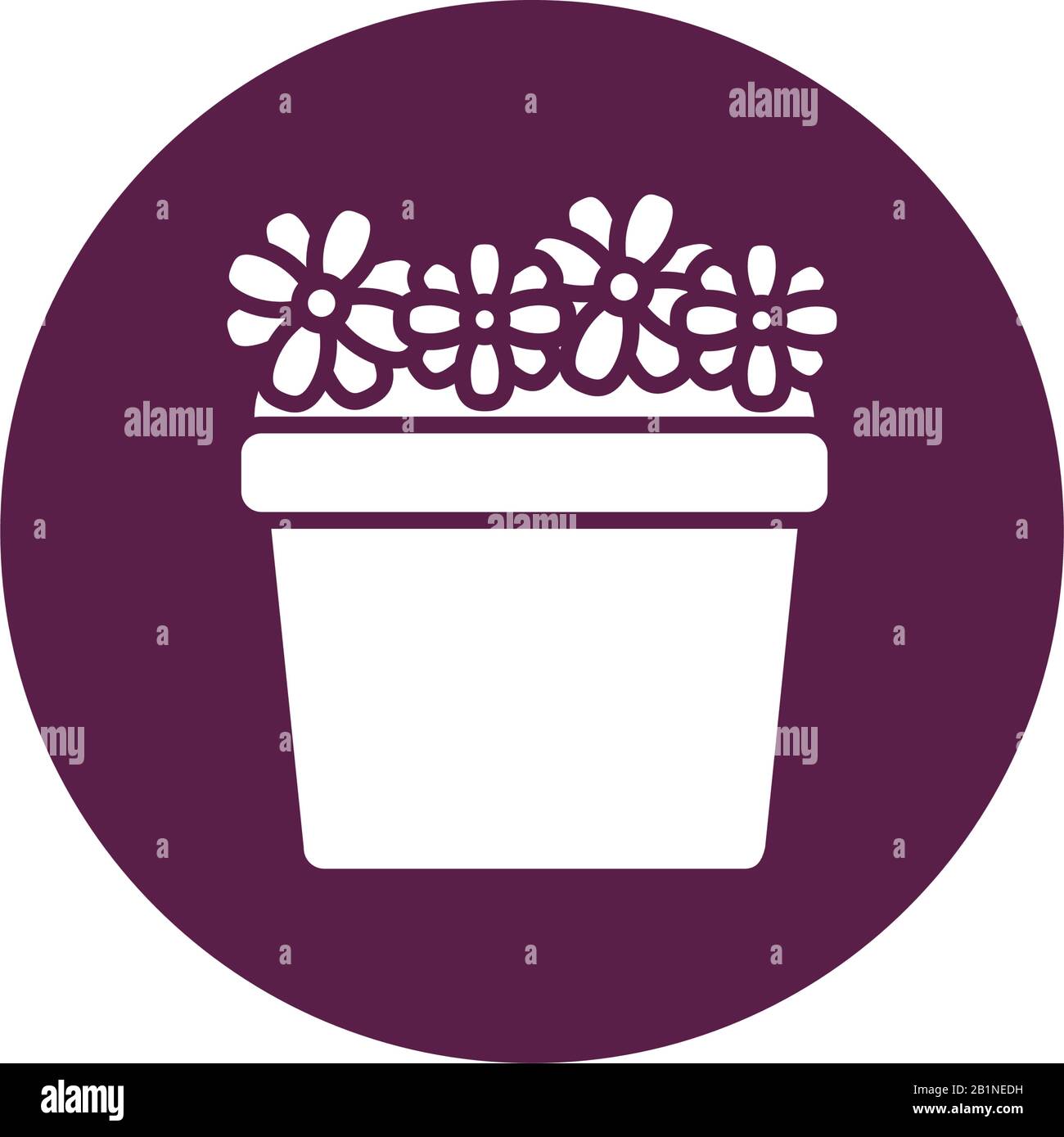 beautiful flower garden in pot block style Stock Vector Image & Art - Alamy