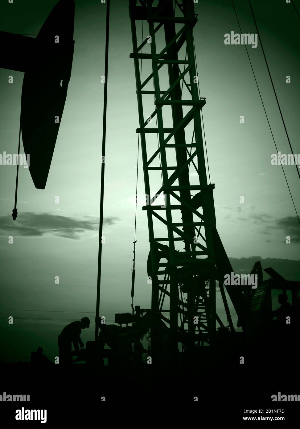 oil field, the oil workers are working Stock Photo - Alamy