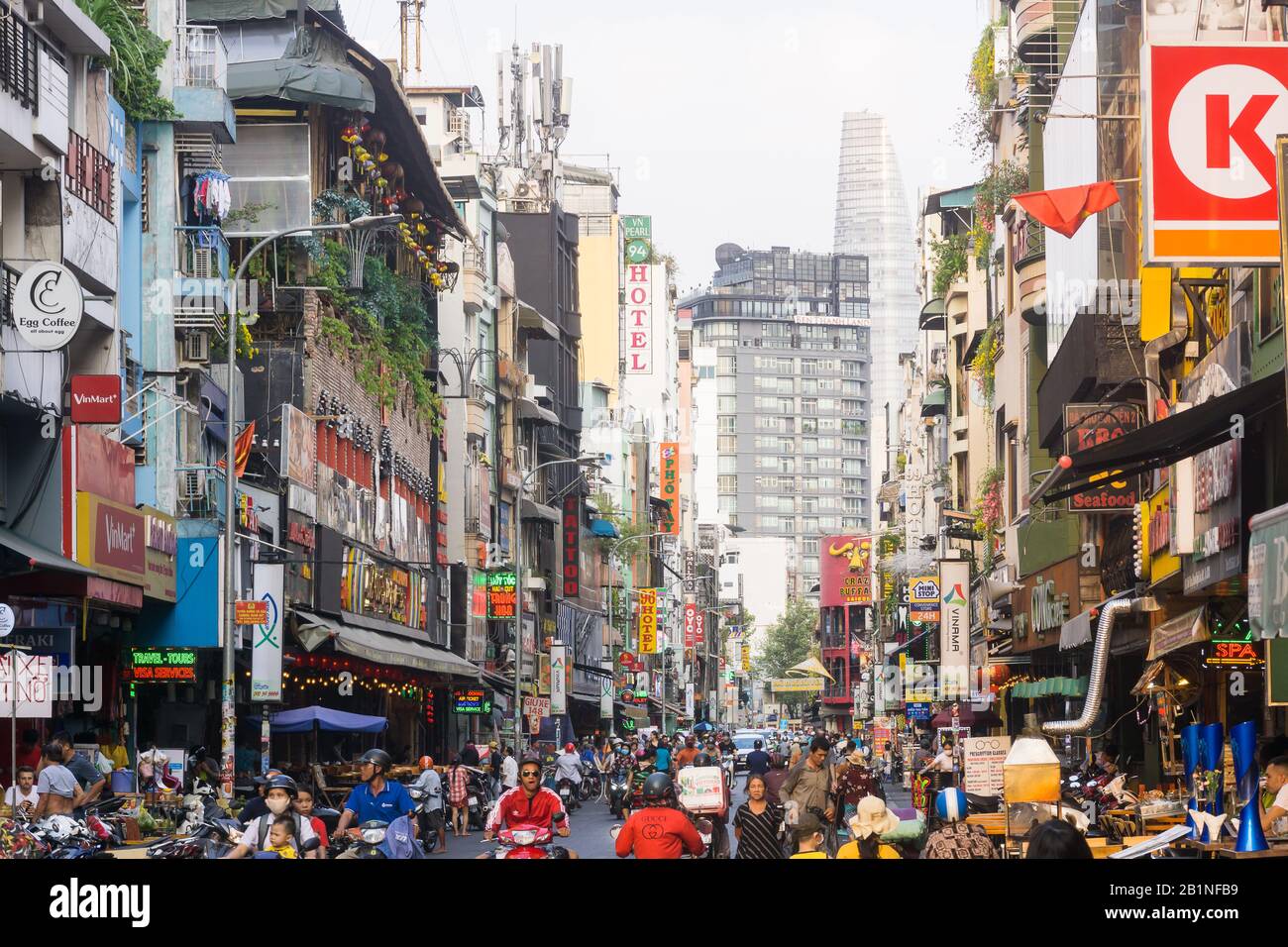 Saigon (Ho Chi Minh City) Bui Vien street - Touristy Bui Vien street in ...