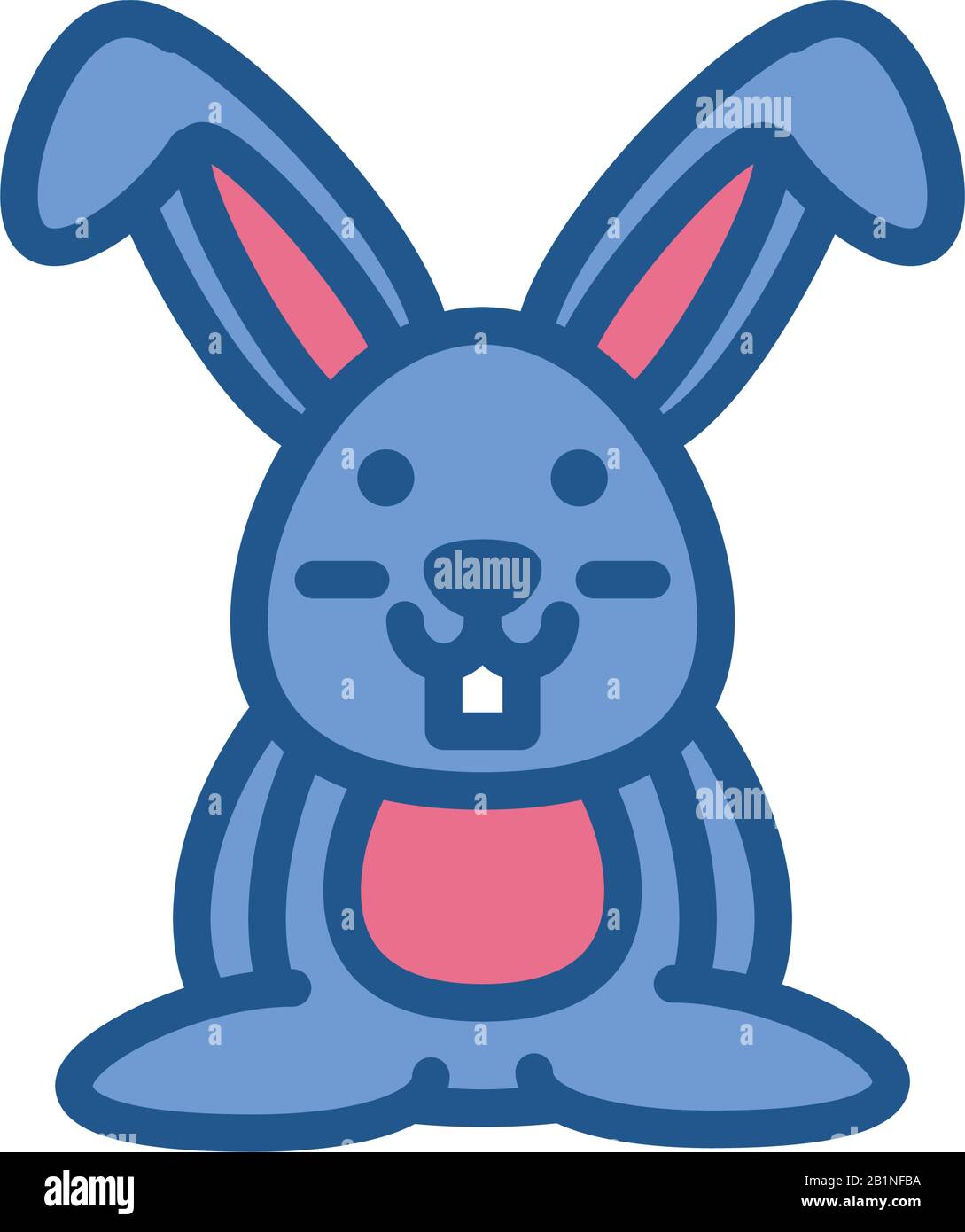 cute bunny icon over white background, colorful and line style design ...