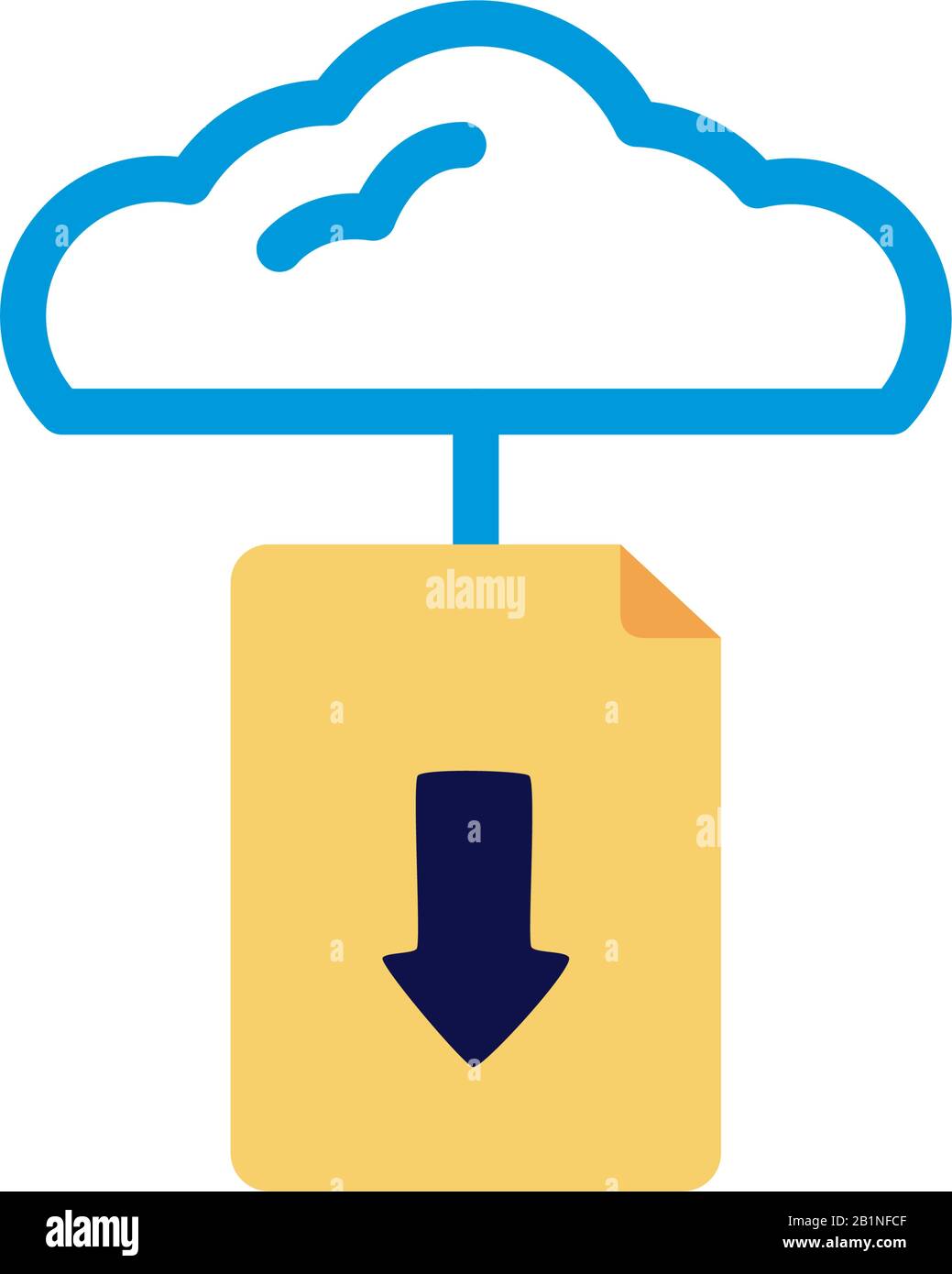 cloud computing with diocument and arrow down lineal color style Stock Vector Image & Art - Alamy