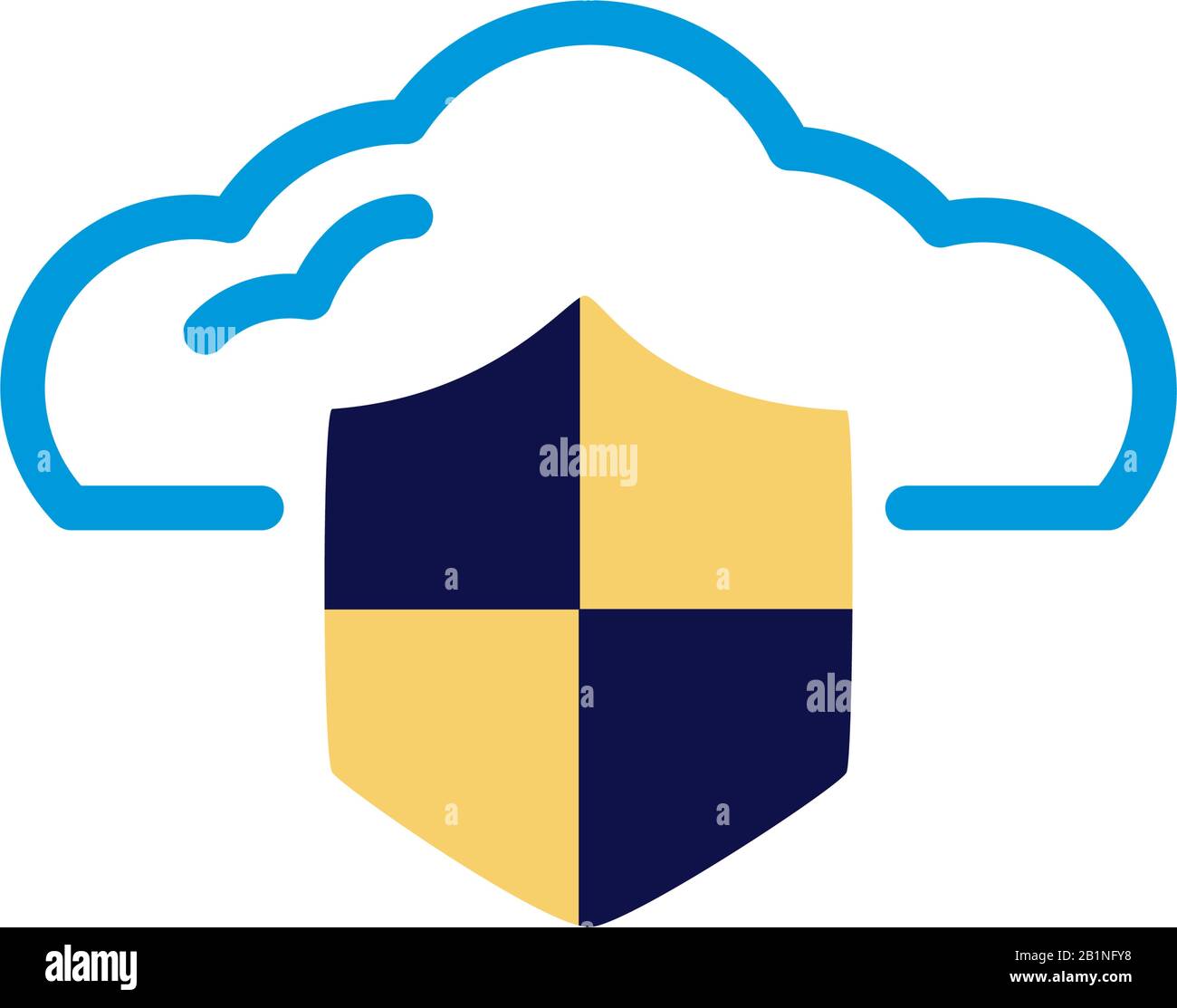cloud computing with shield lineal color style Stock Vector Image & Art - Alamy