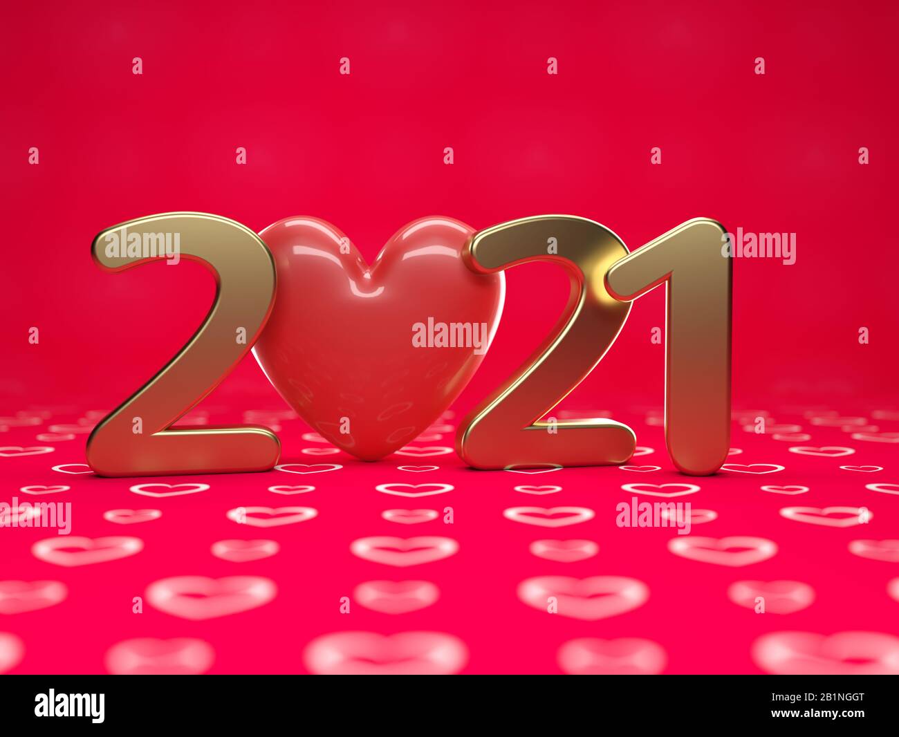 New Year 2020 with heart symbol Creative Design Concept Stock Photo - Alamy