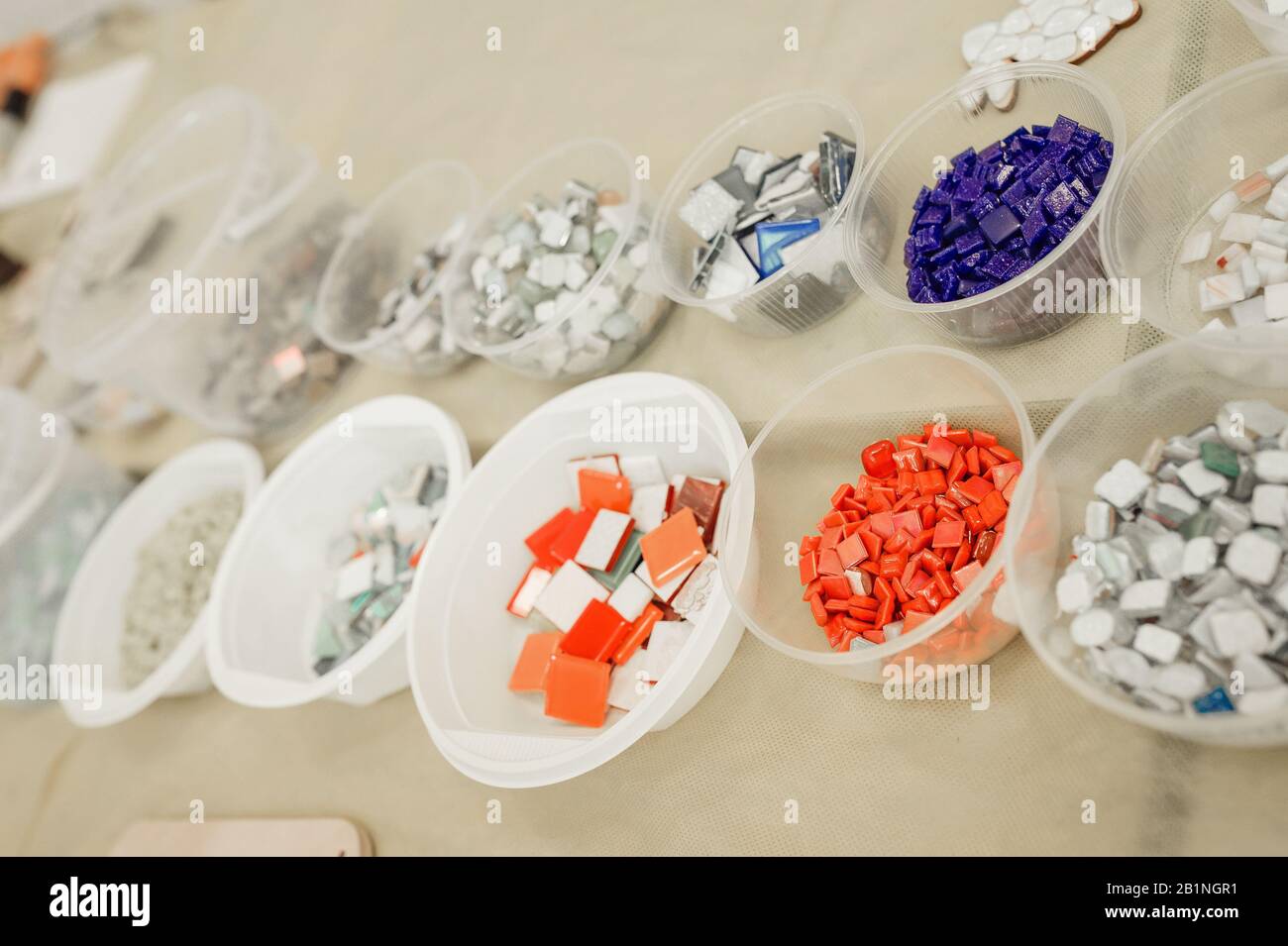 hobby and hobby collecting paintings and objects from colorful ceramic ...