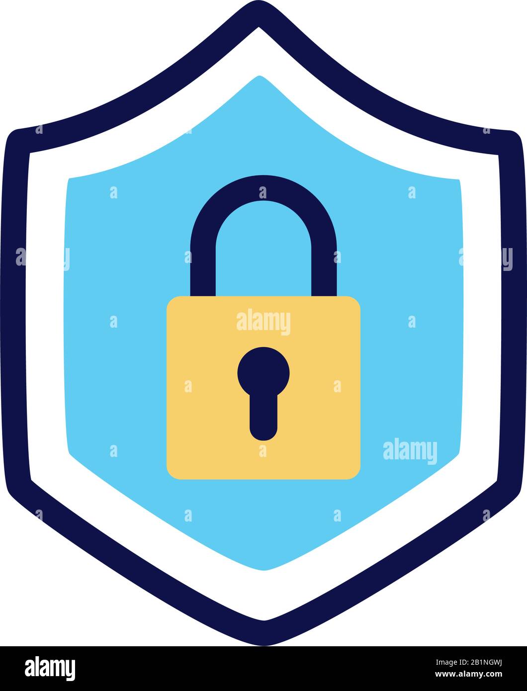 shield with padlock lineal color style Stock Vector Image & Art - Alamy