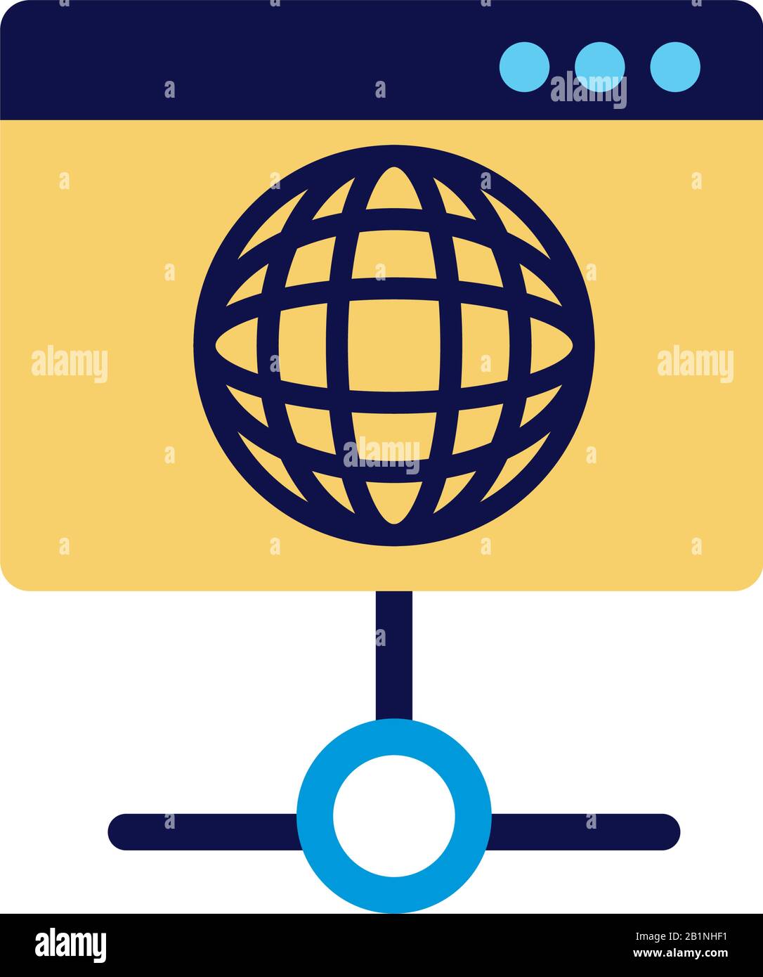 webpage template with sphere browser lineal color style Stock Vector ...