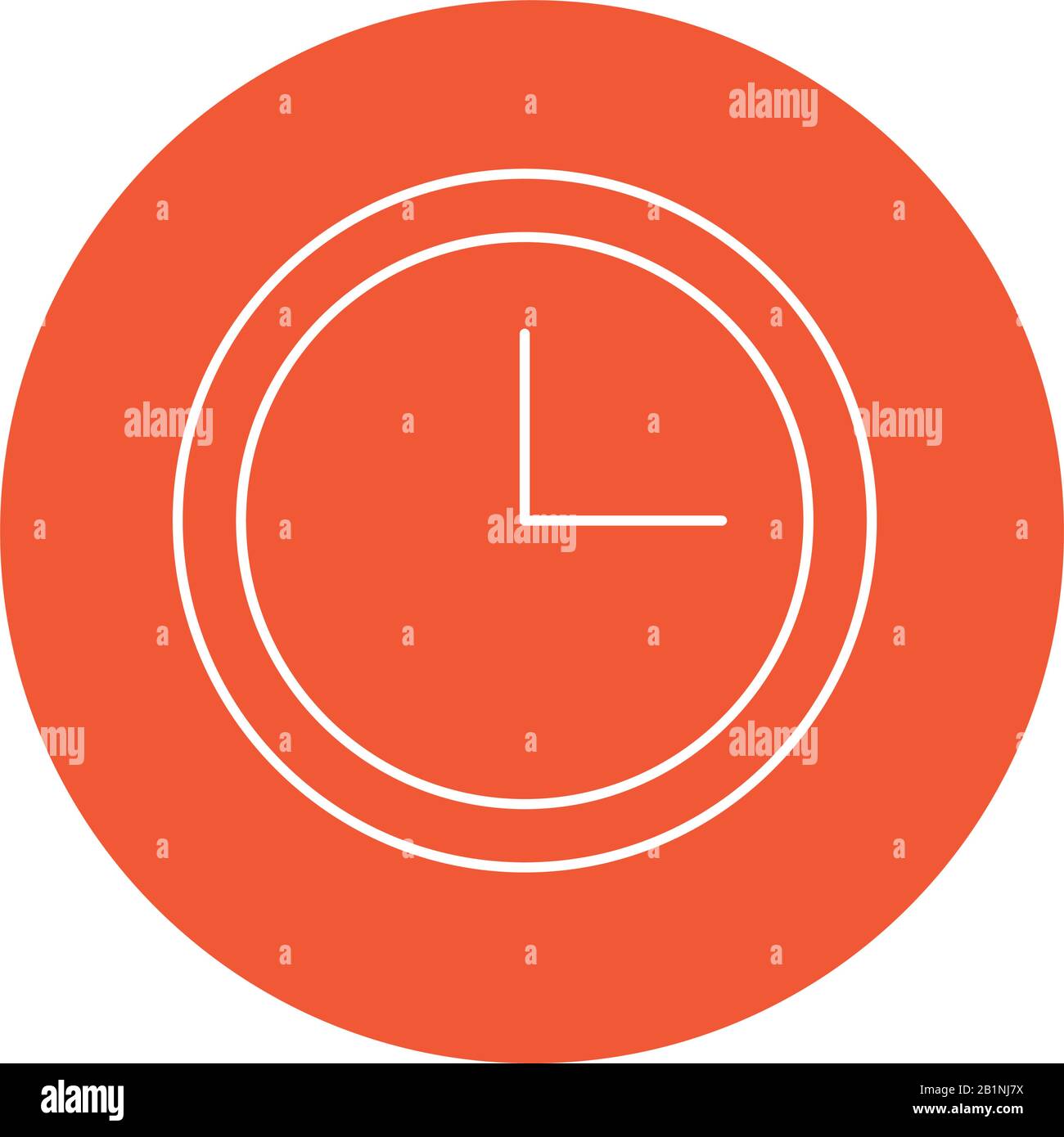 clock icon over red circle and white background, vector illustration ...