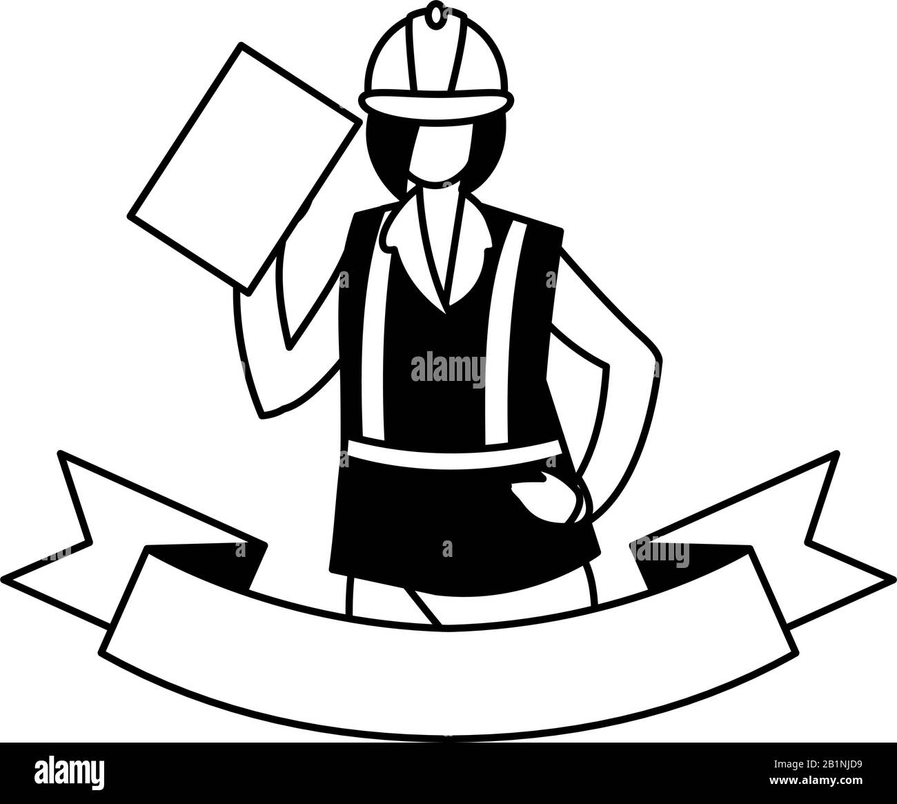 technician man in uniform with equipment on white background vector ...