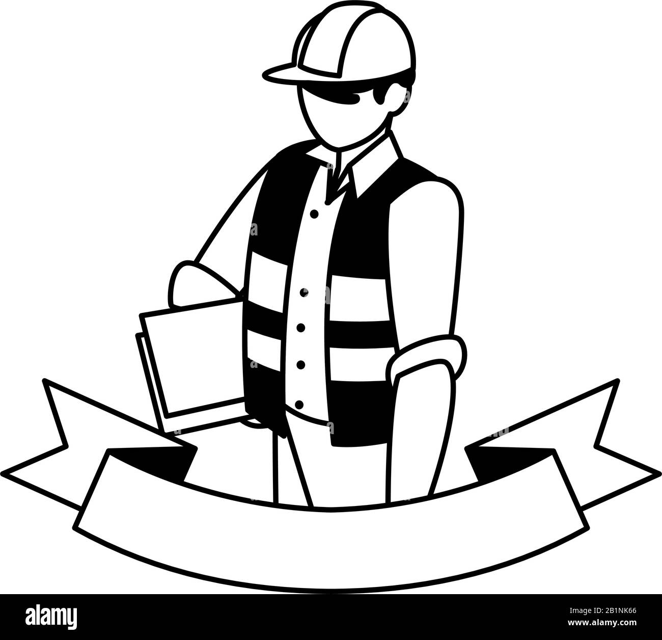 technician man in uniform with equipment on white background vector ...