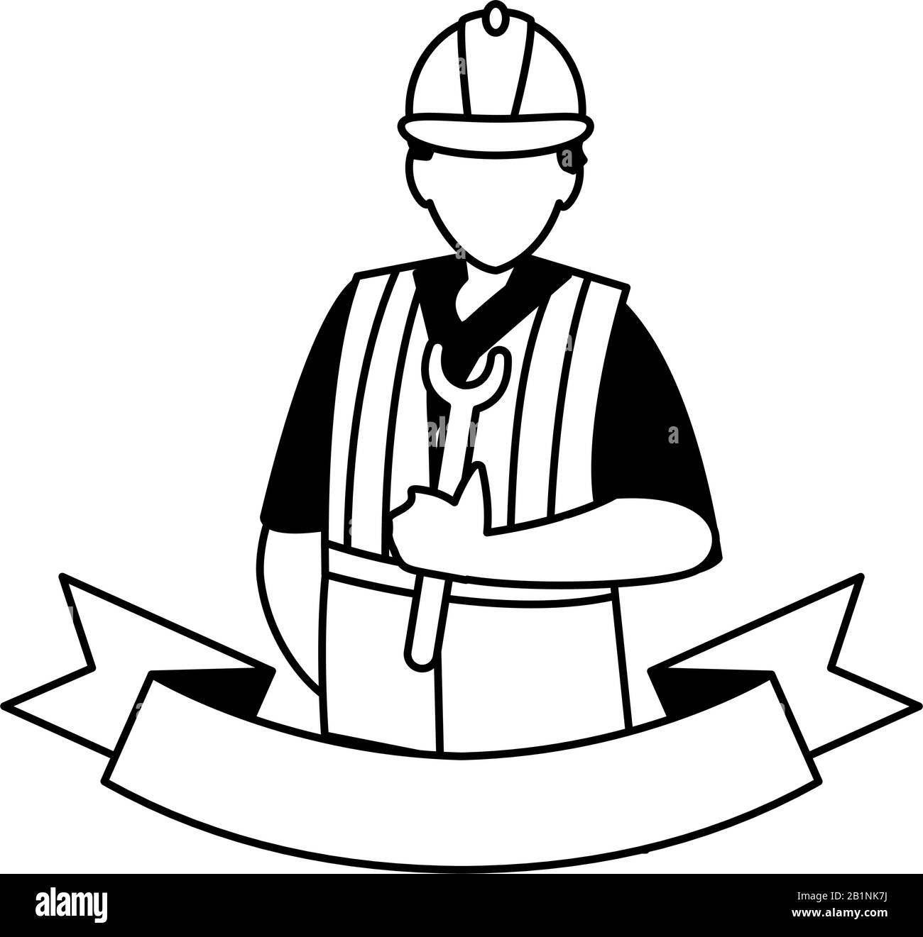 technician man in uniform with equipment on white background vector ...