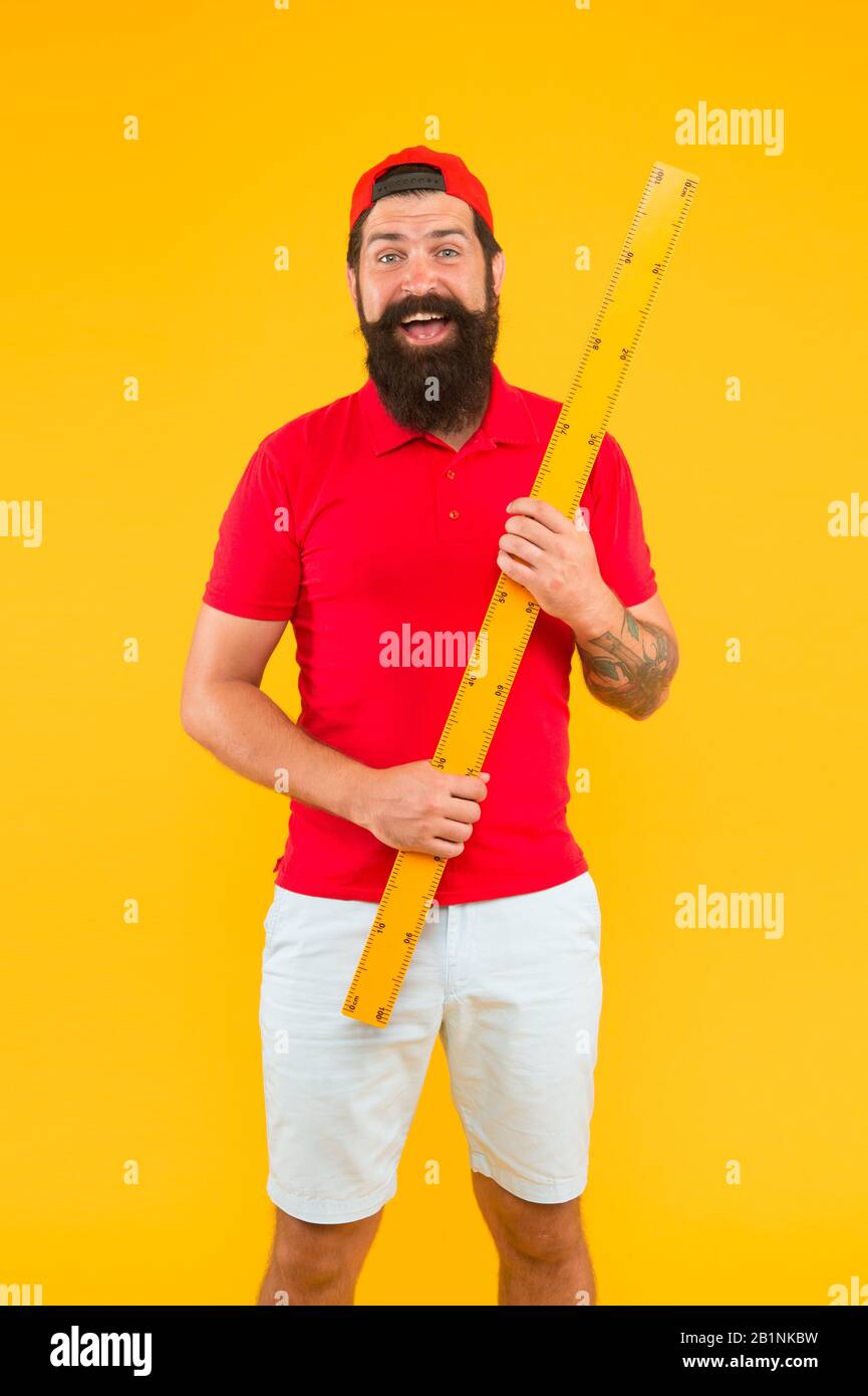 measure the length. Measuring a line. back to school. Teacher hold ...