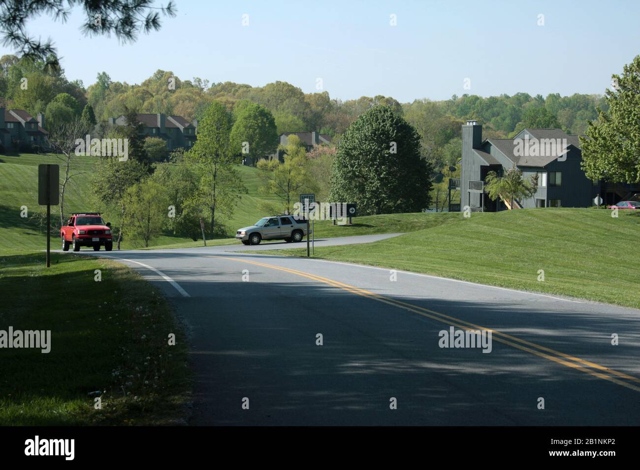 Road passing through residential area in Forest, VA, USA Stock Photo ...