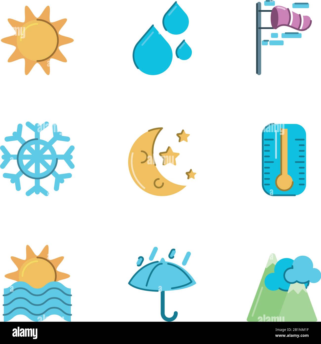 sun and weather concept of icons set over white background, colorful ...