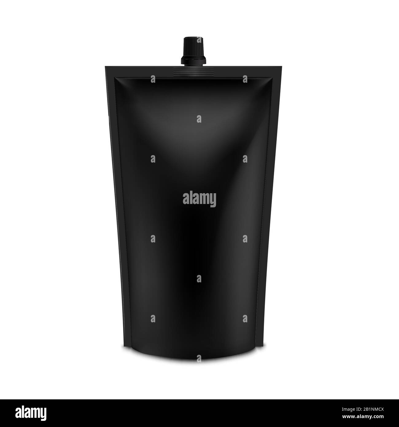 Realistic Black Blank Doy Pack Mock up. Vector Doypack Template Packing ...
