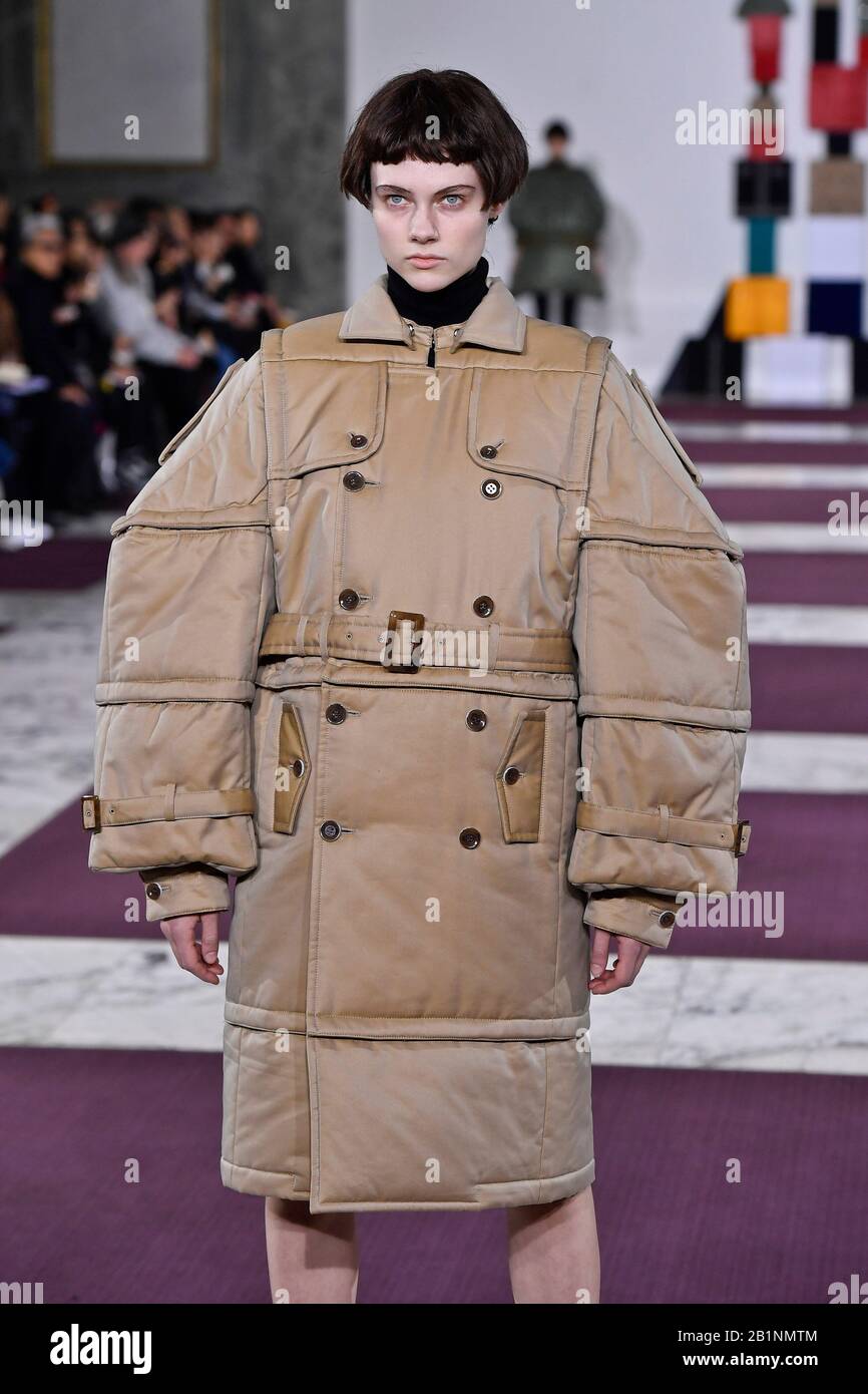 Paris, France. 25th Feb, 2020. Model walks on the runway at the ...