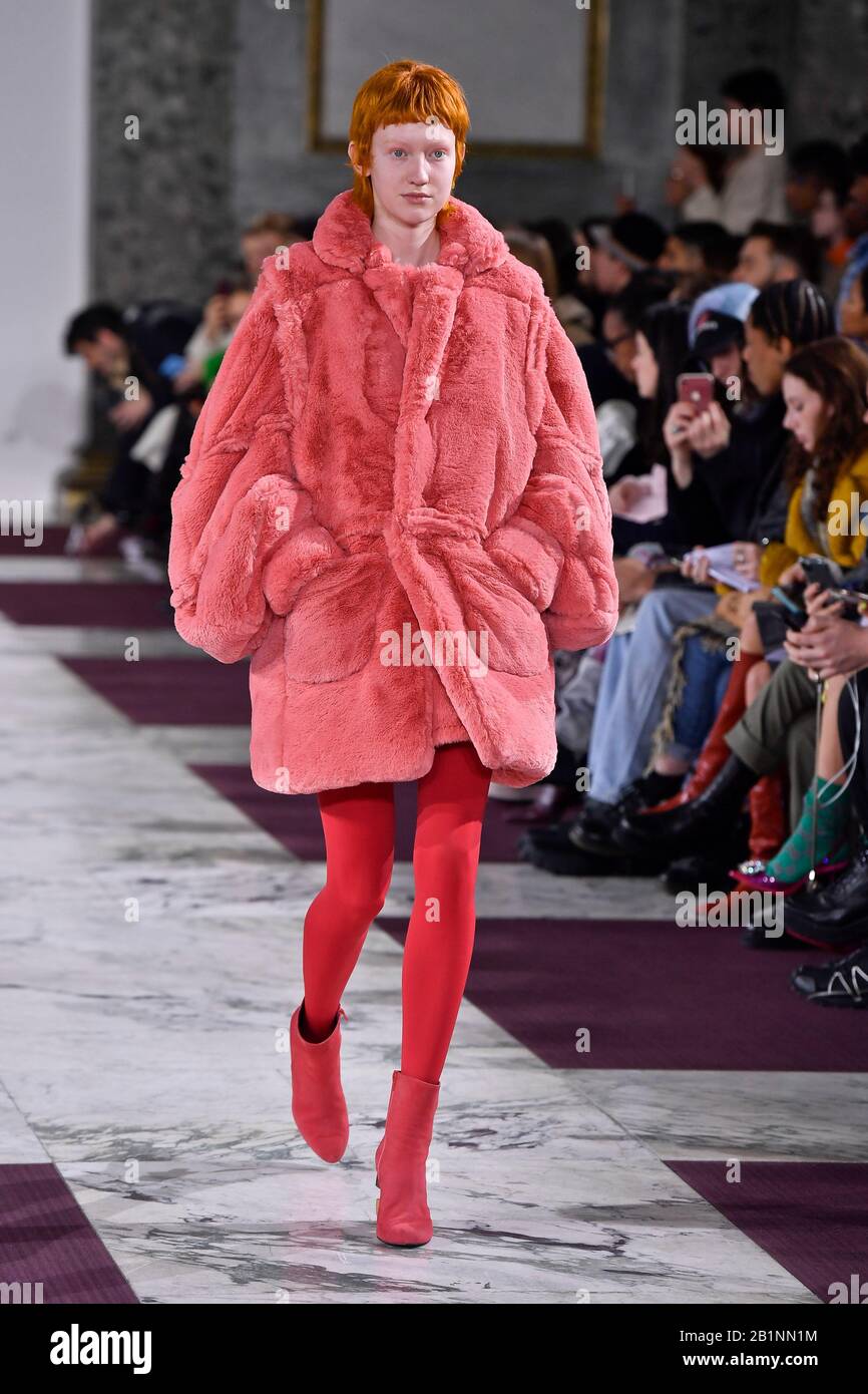 Paris, France. 25th Feb, 2020. Model walks on the runway at the ...