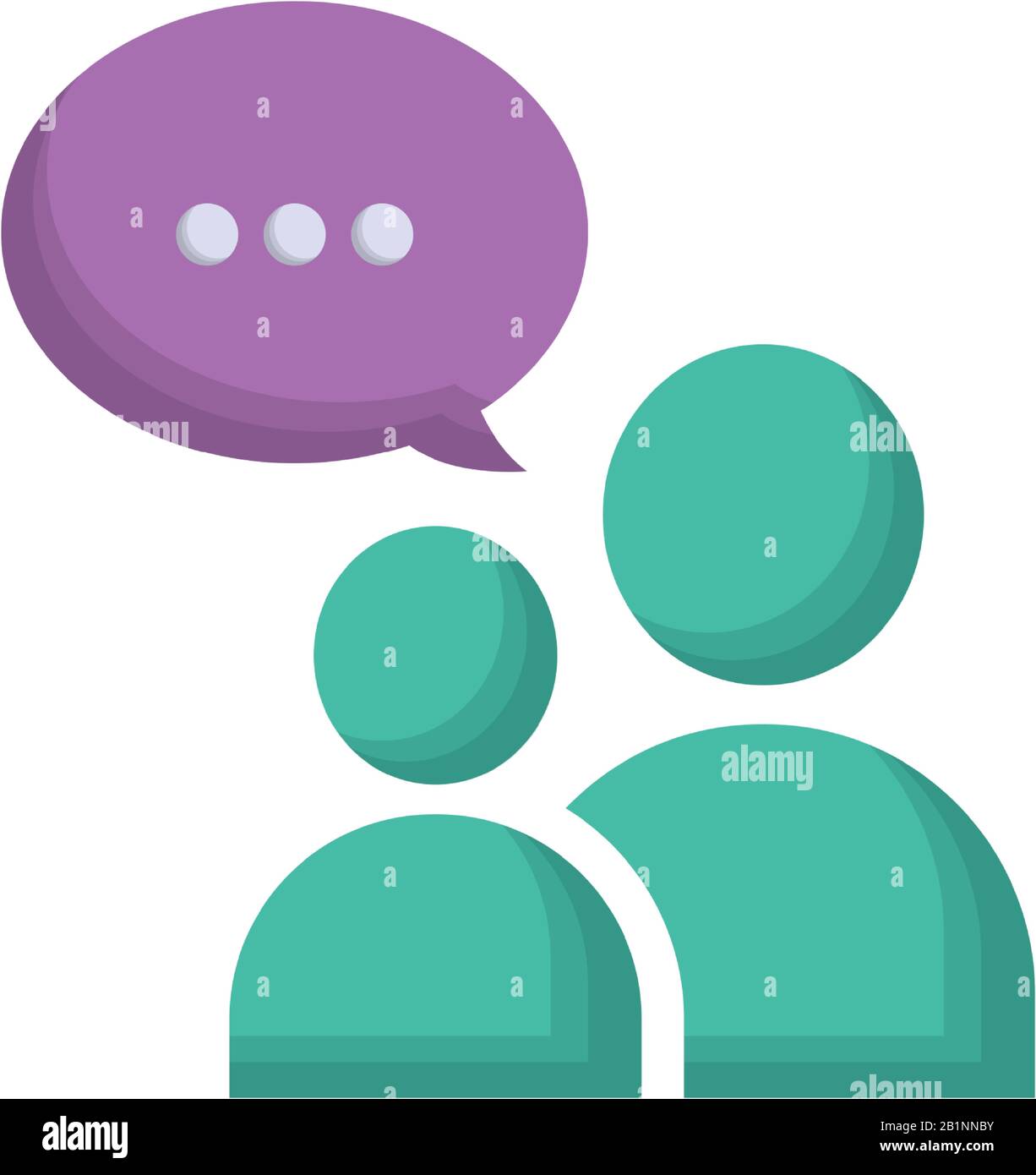 default people and speech bubble icon over white background, vector ...