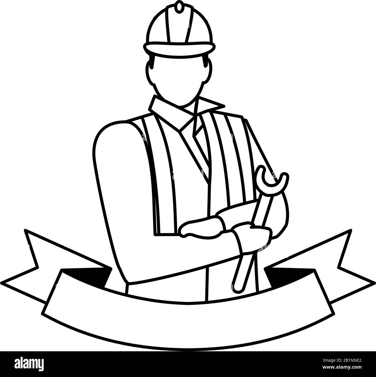 technician man in uniform with equipment on white background vector ...