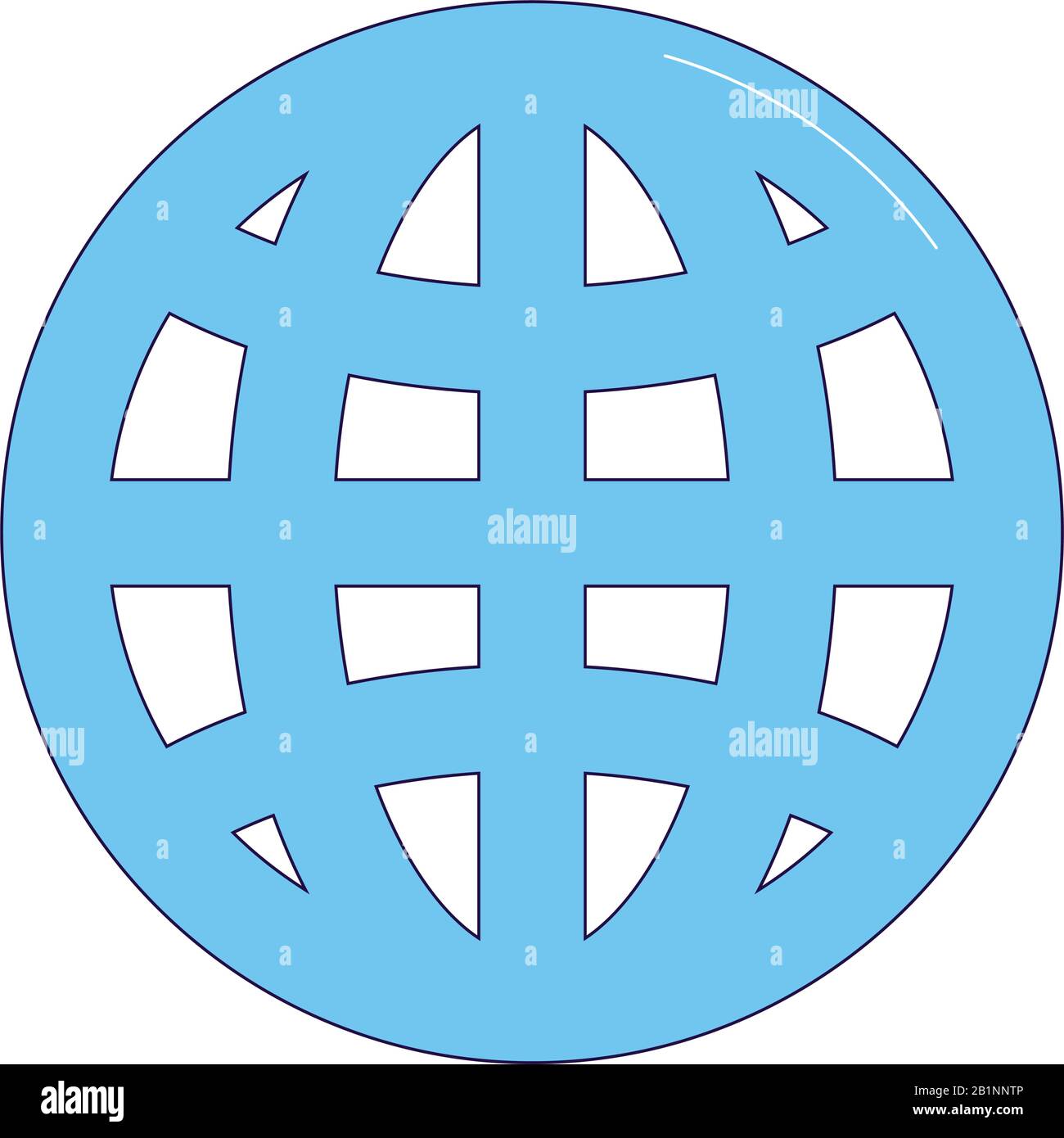 blue global sphere icon over white background, vector illustration ...