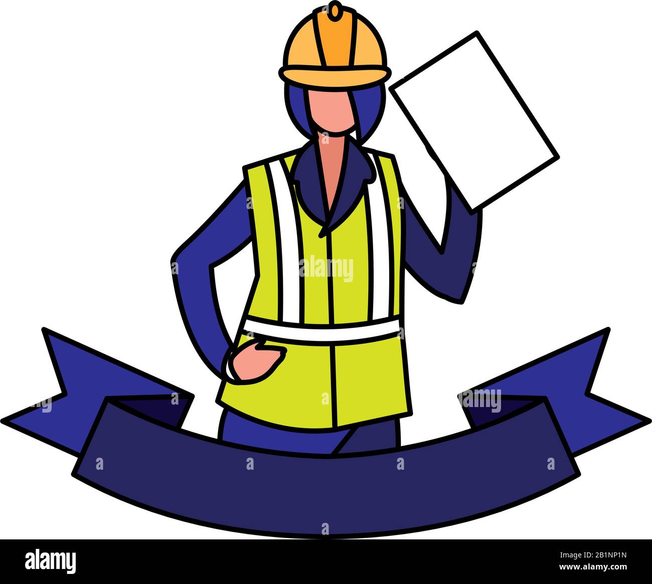 technician man in uniform with equipment on white background vector ...