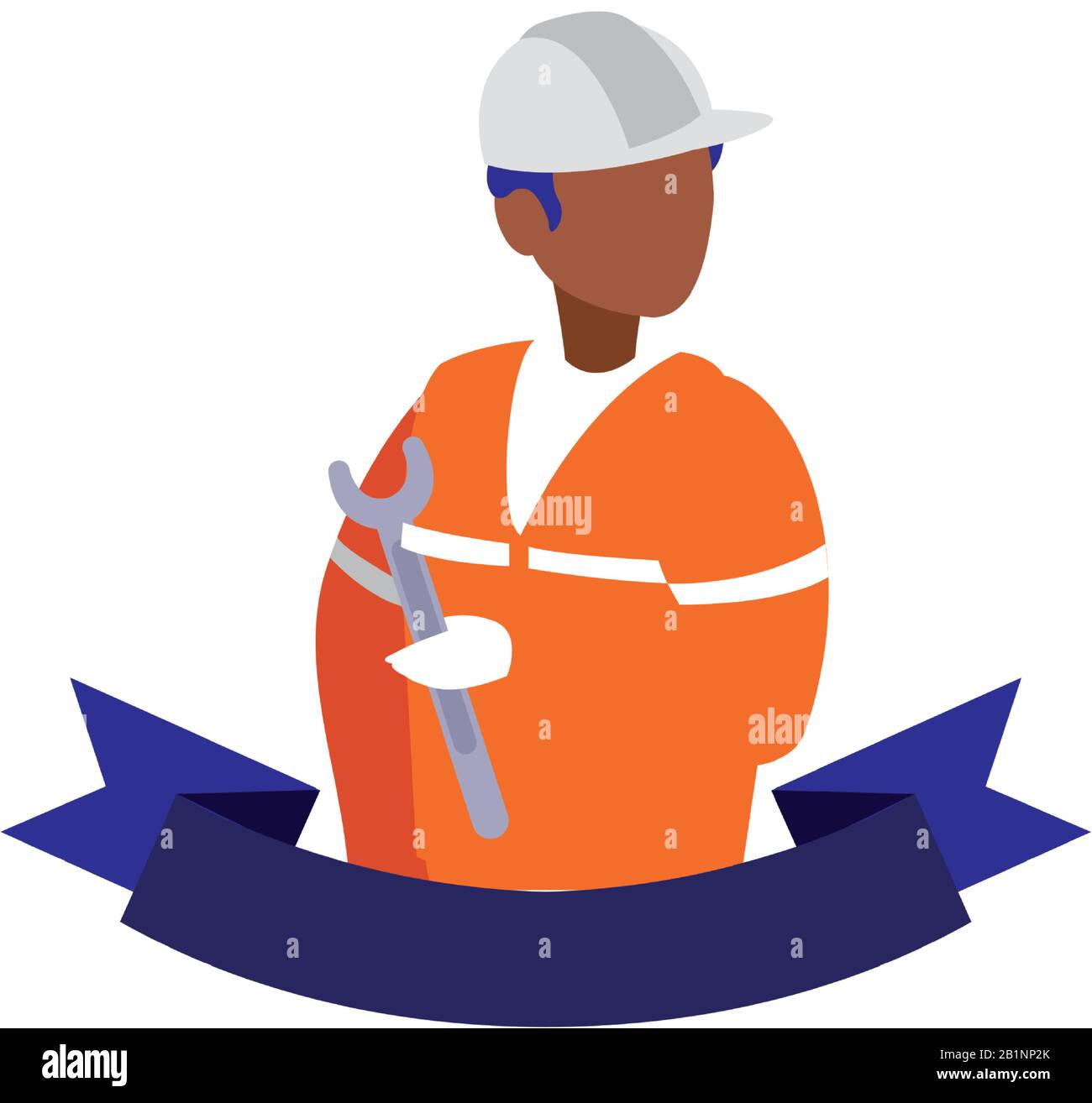 technician man in uniform with equipment on white background vector ...