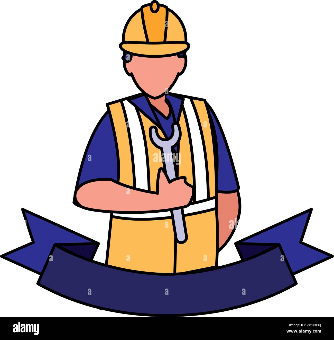 technician man in uniform with equipment on white background vector ...