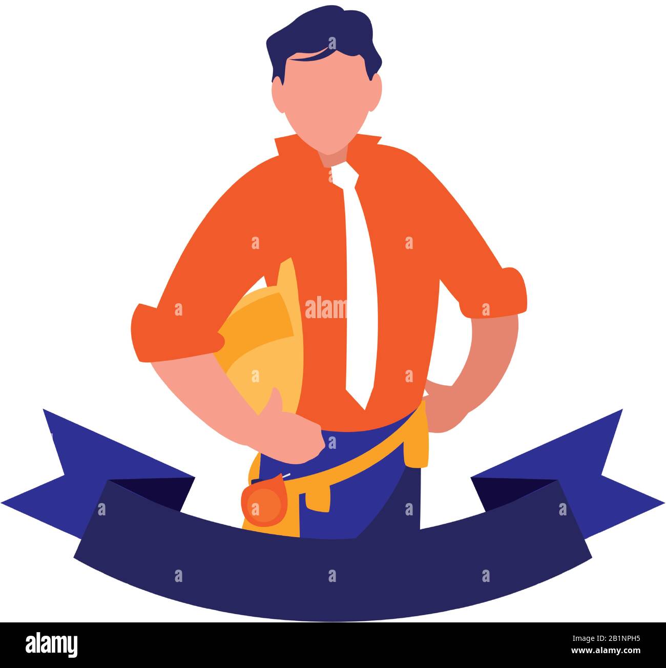 engineer man with work tools on white background vector illustration ...
