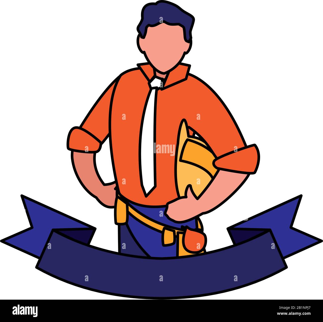 engineer man with work tools on white background vector illustration ...