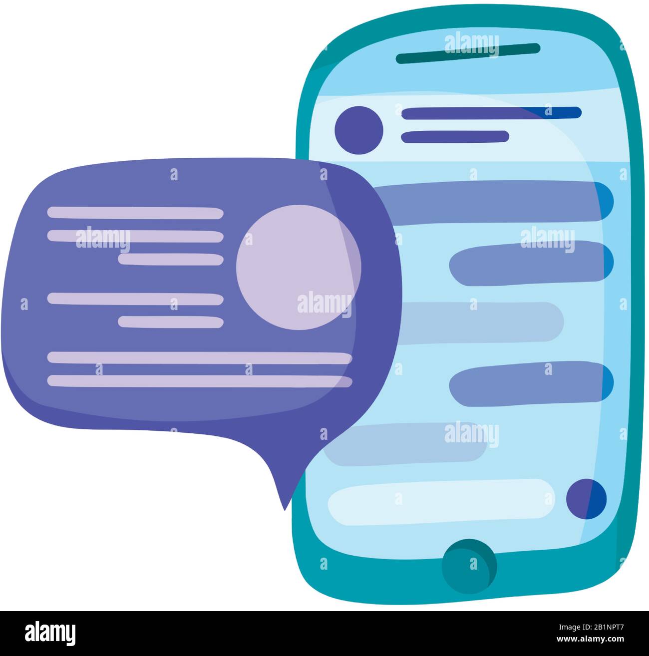 smartphone and speech bubble icon over white background, vector ...