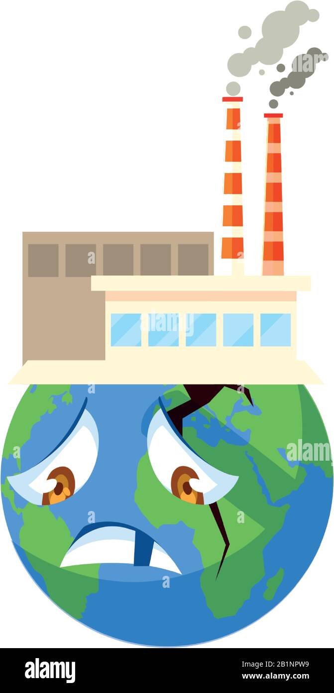 planet earth sick for pollution over white background vector ...