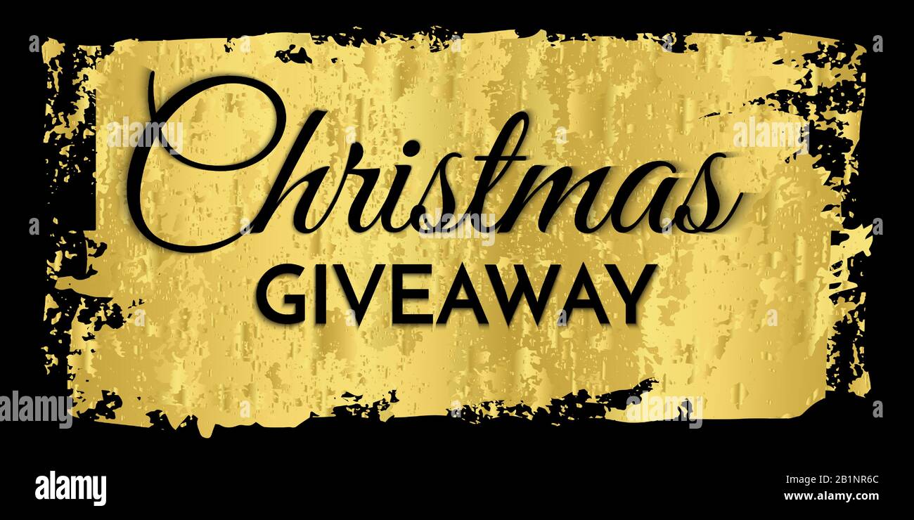 Christmas giveaway - banner template. Christmas Giveaway phrase on gold ...