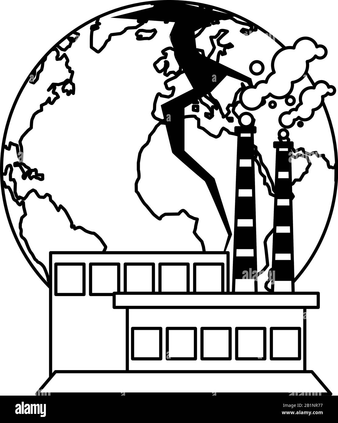 planet earth sick for pollution over white background vector ...