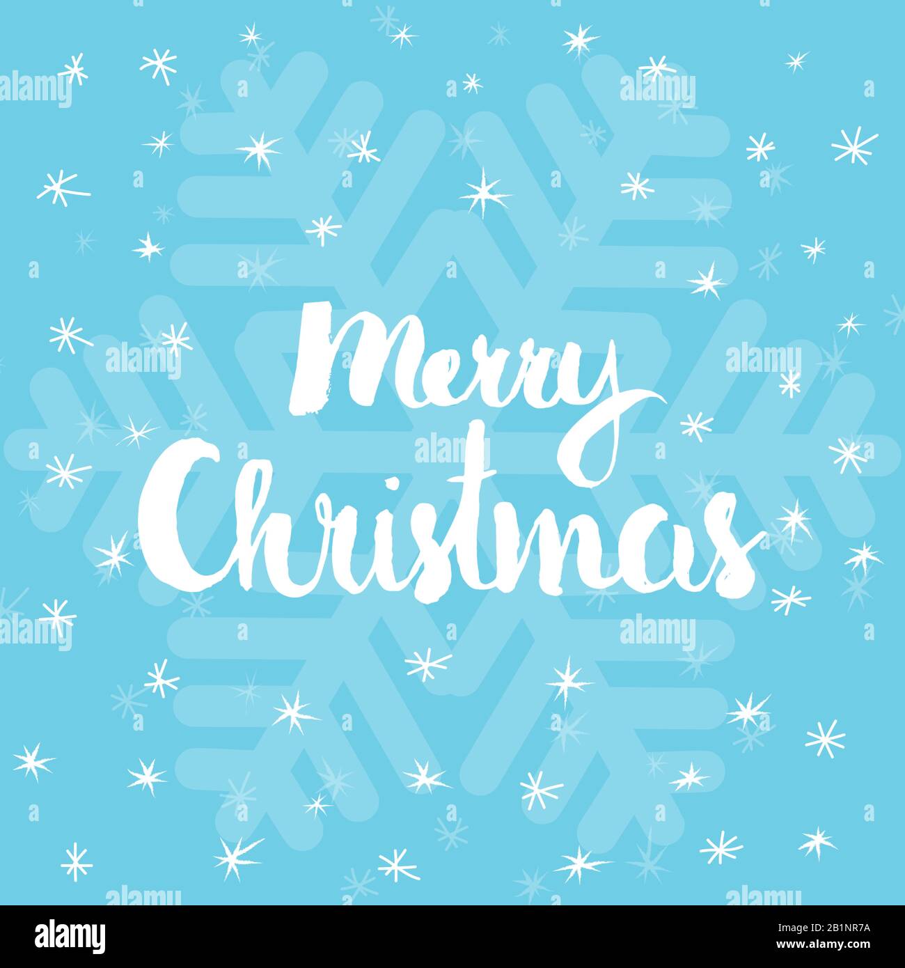 Merry Christmas greeting card. Merry Christmas phrase and white stars ...
