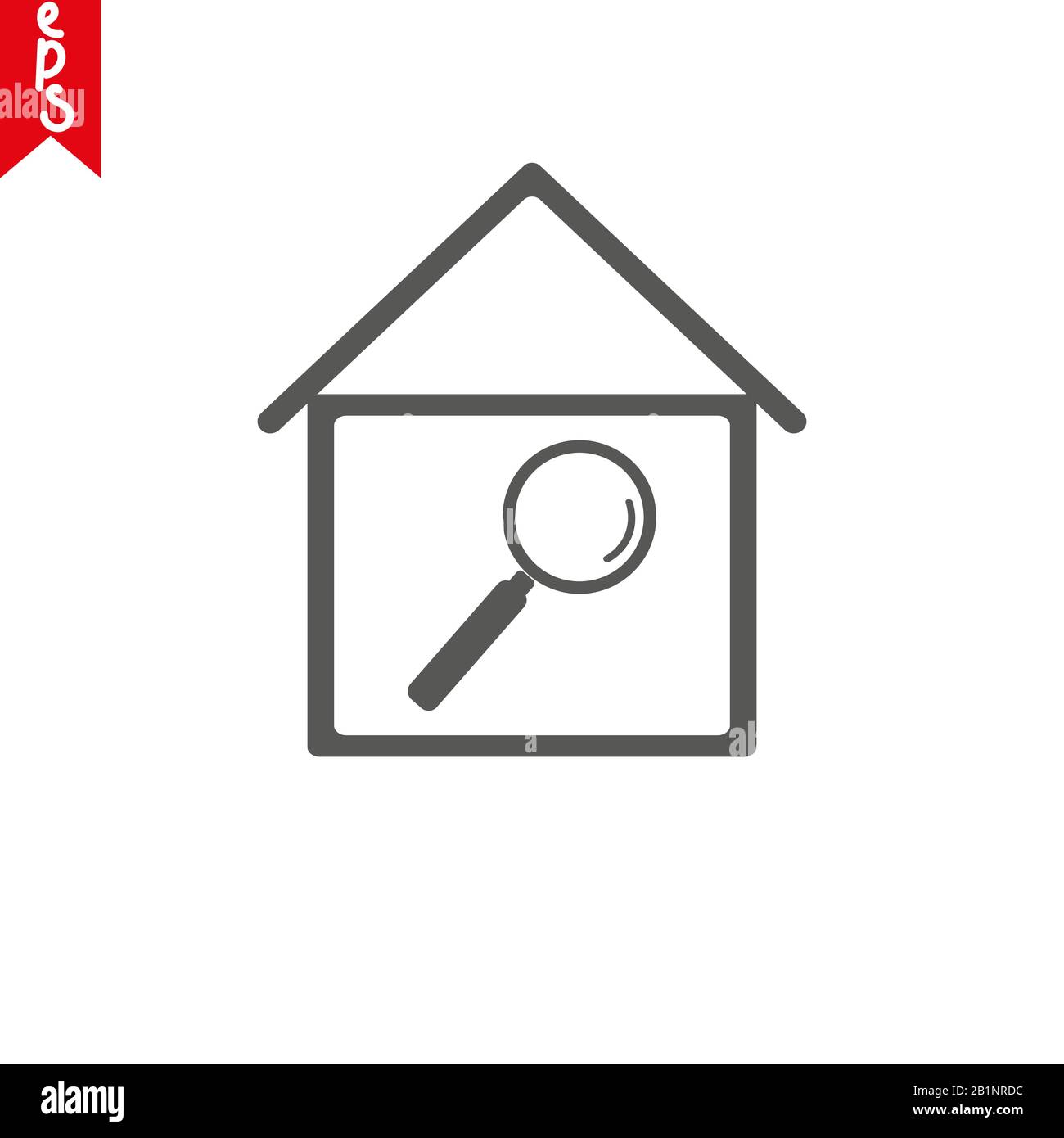 House and magnifying glass icon thin line for web and mobile, modern ...