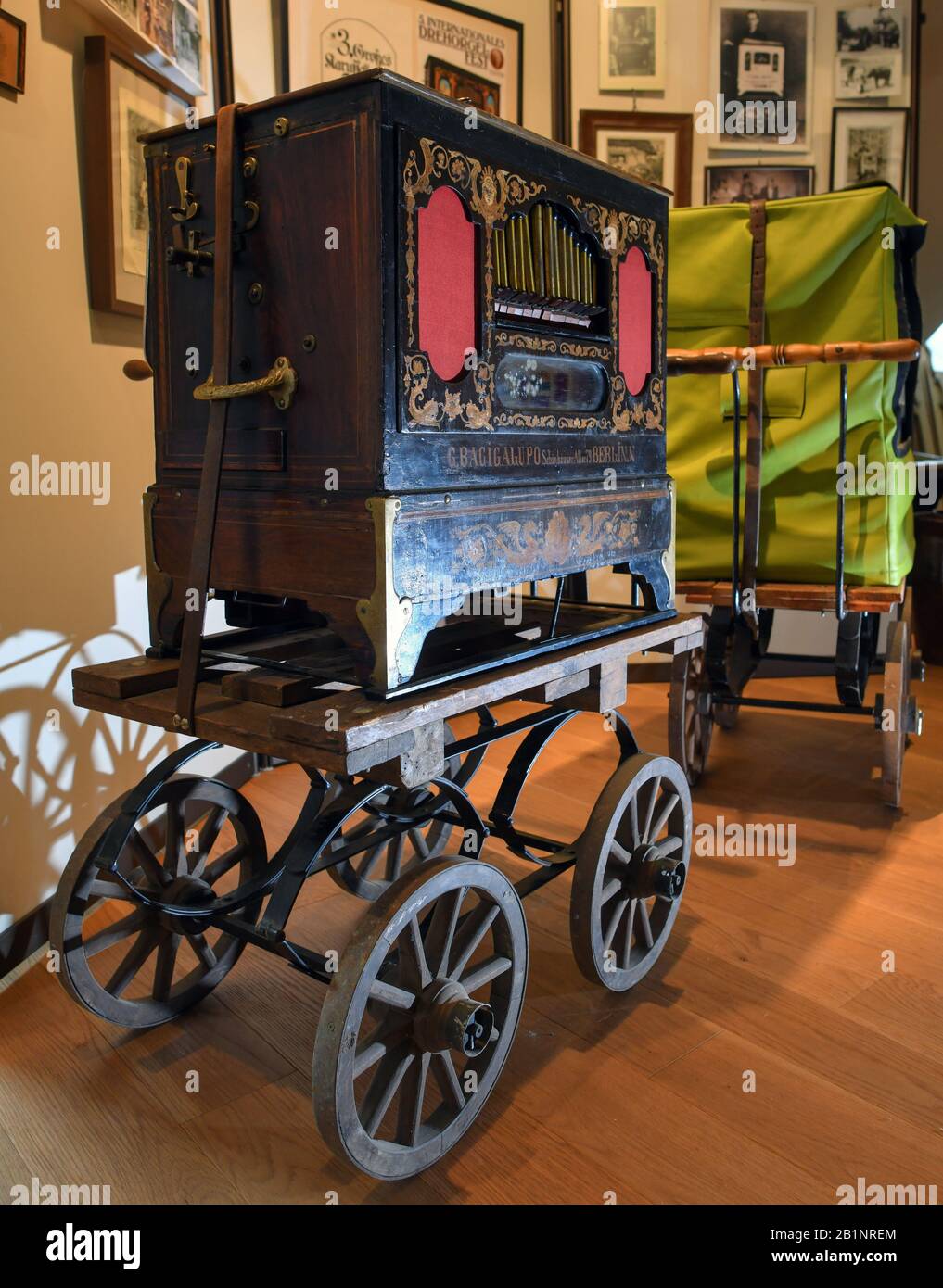 Lieberose, Germany. 25th Feb, 2020. A barrel organ from 1890 by the ...