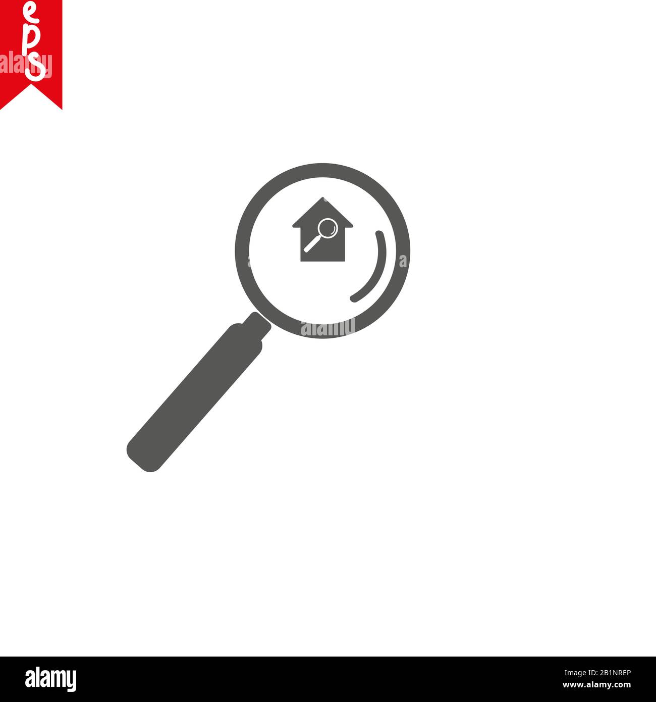 House and magnifying glass icon thin line for web and mobile, modern ...