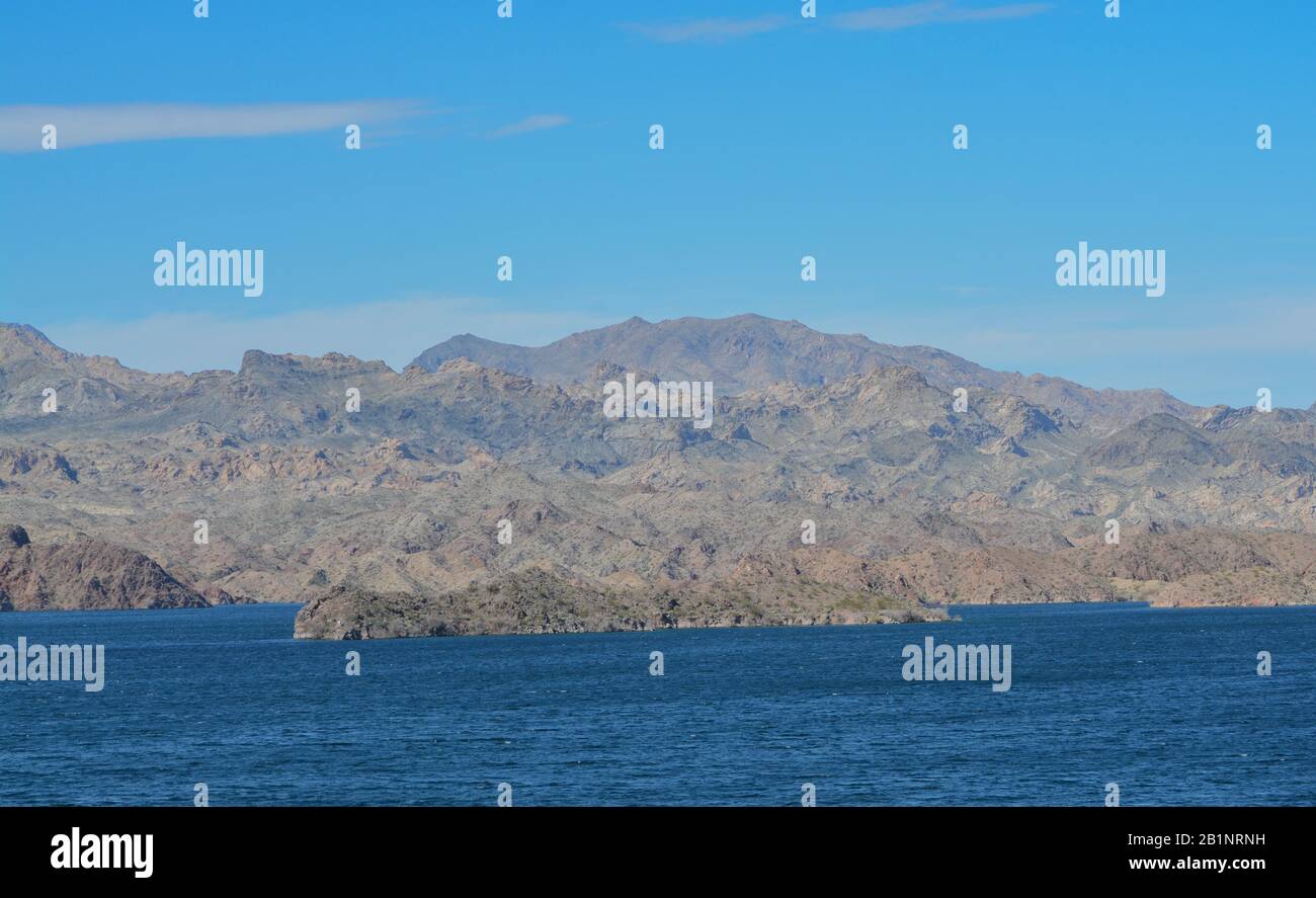 Beautiful view of Lake Mohave on the Arizona Nevada border, in the Lake ...